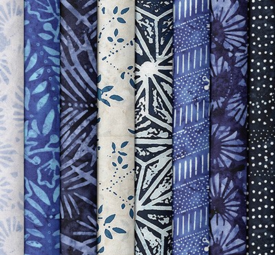 Moonlit Indigo Batiks Fabric Collection | Connecting Threads - Handcrafted Quilting Fabrics