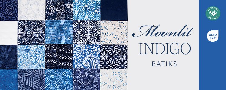 Moonlit Indigo Batiks Fabric Collection | Connecting Threads - Handcrafted Quilting Fabrics