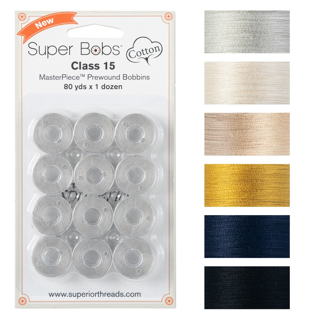 Super Bob's Cotton Class 15 Bobbins - Connecting Threads