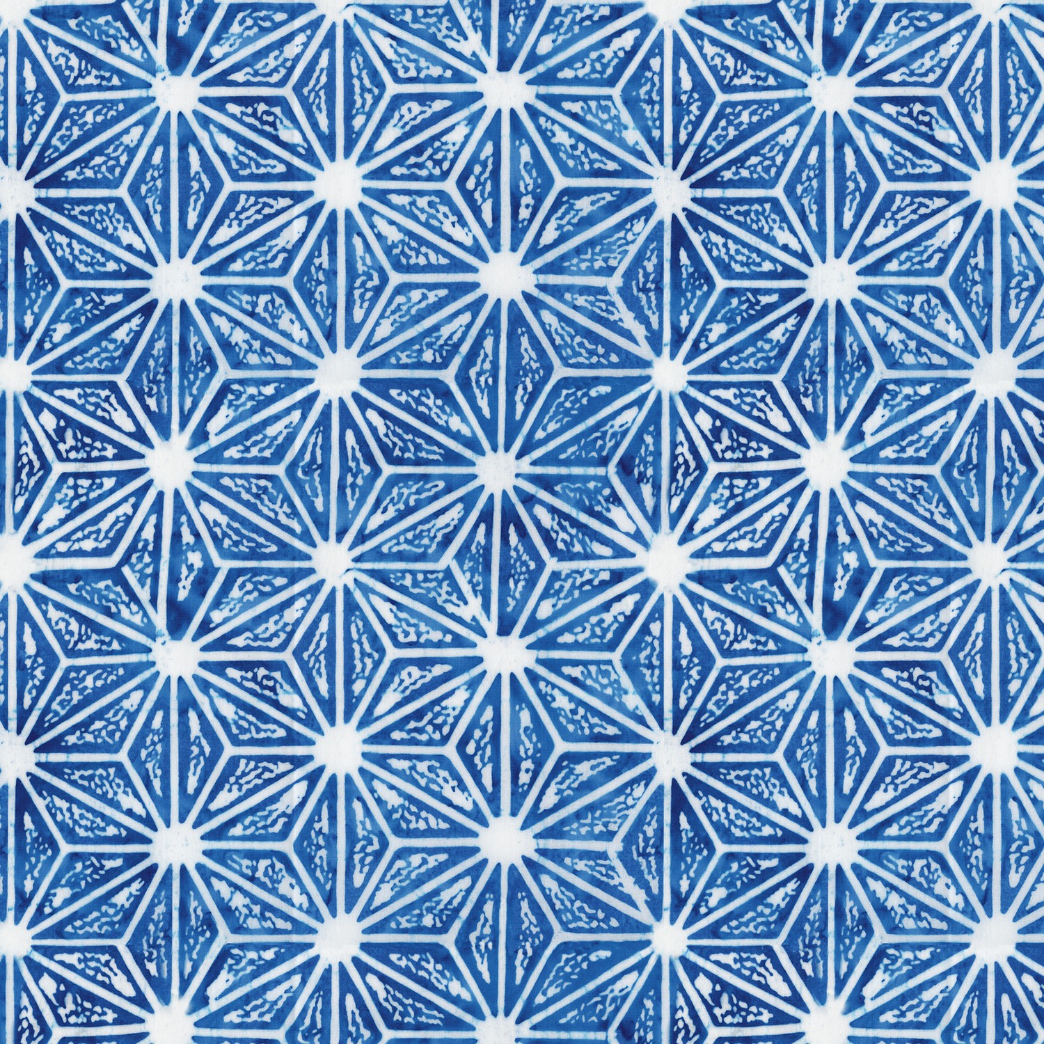Moonlit Indigo Batiks - Moonlit Indigo Batiks Geometry True Blue ...
