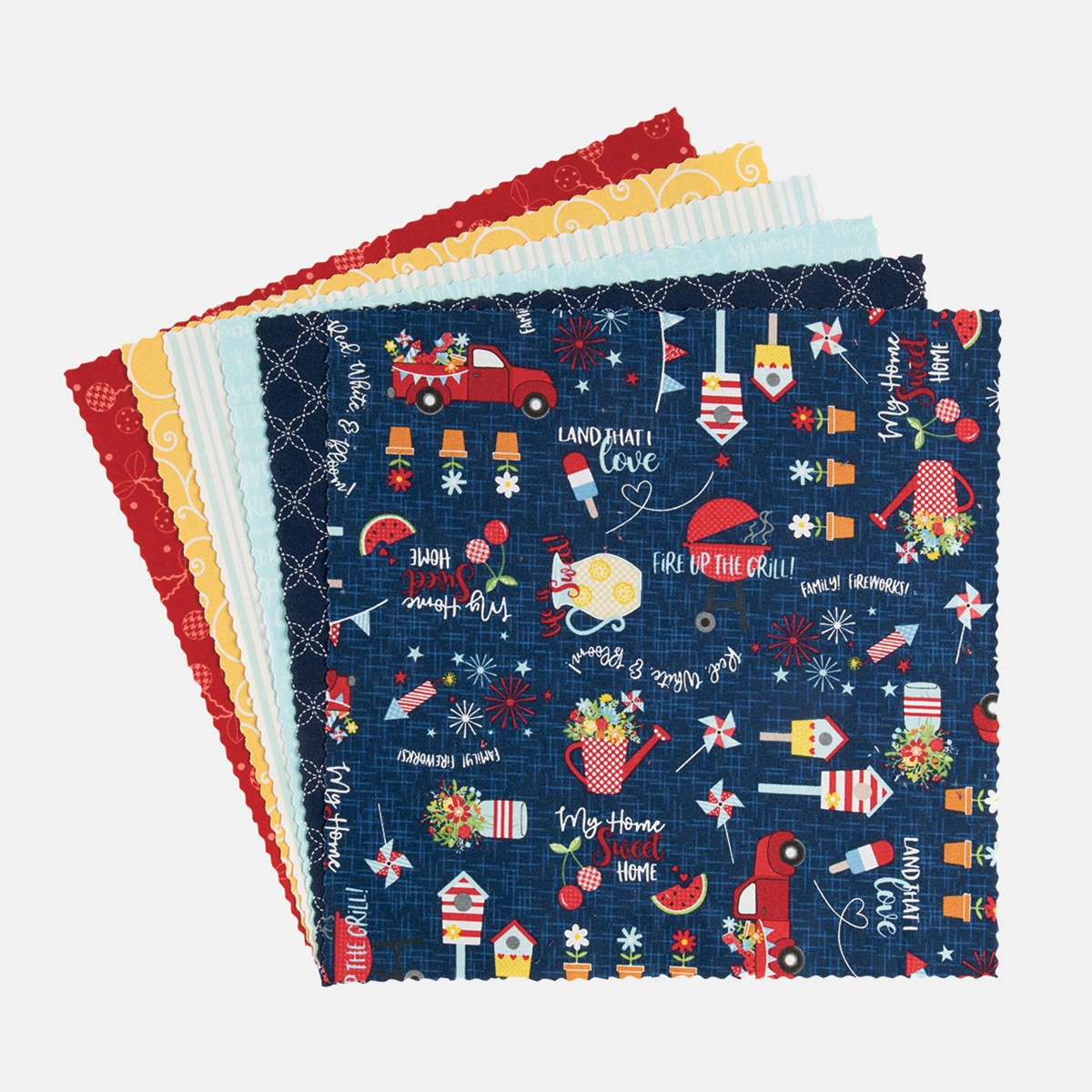 Red White and Bloom 10 in Squares | ConnectingThreads.com