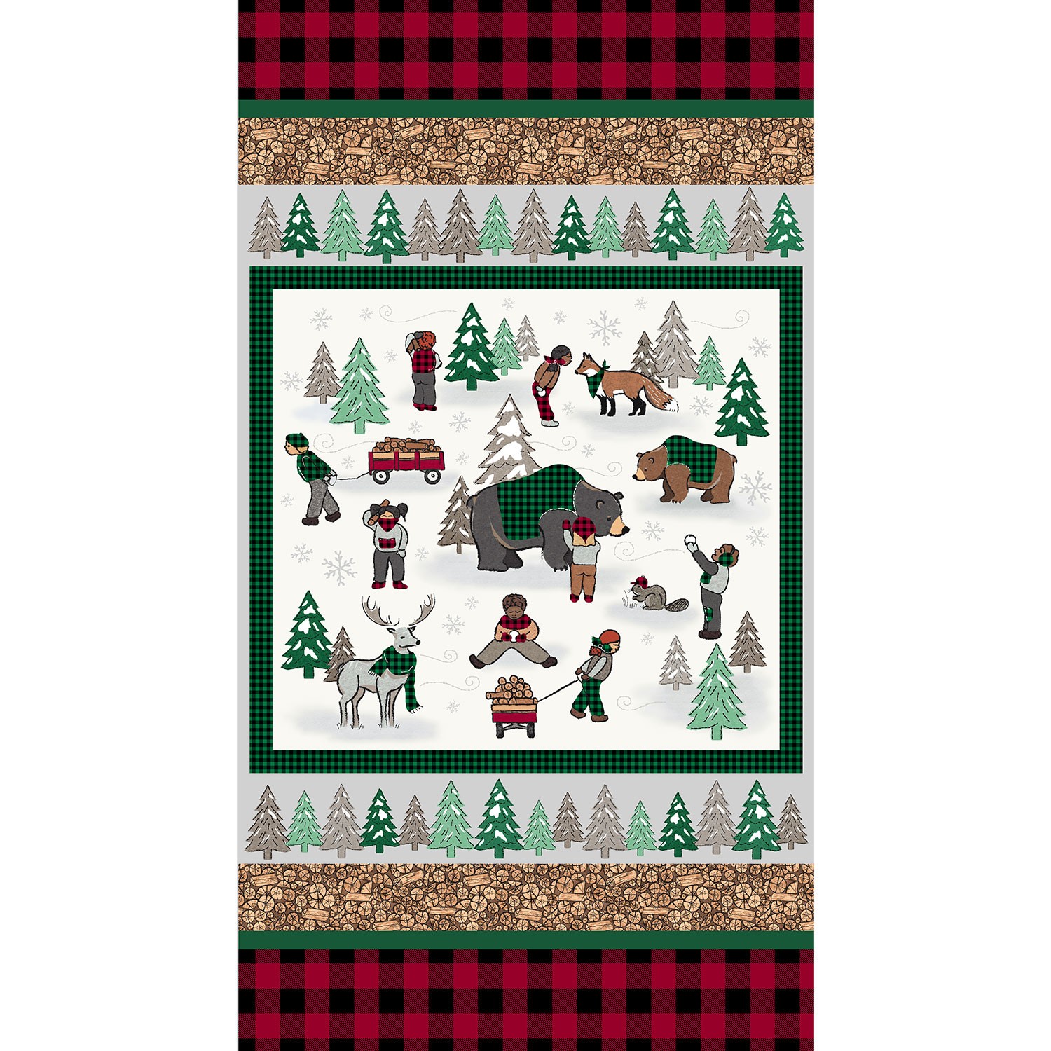 Lumber Jack & Jane - Winter Scenes Panel | ConnectingThreads.com