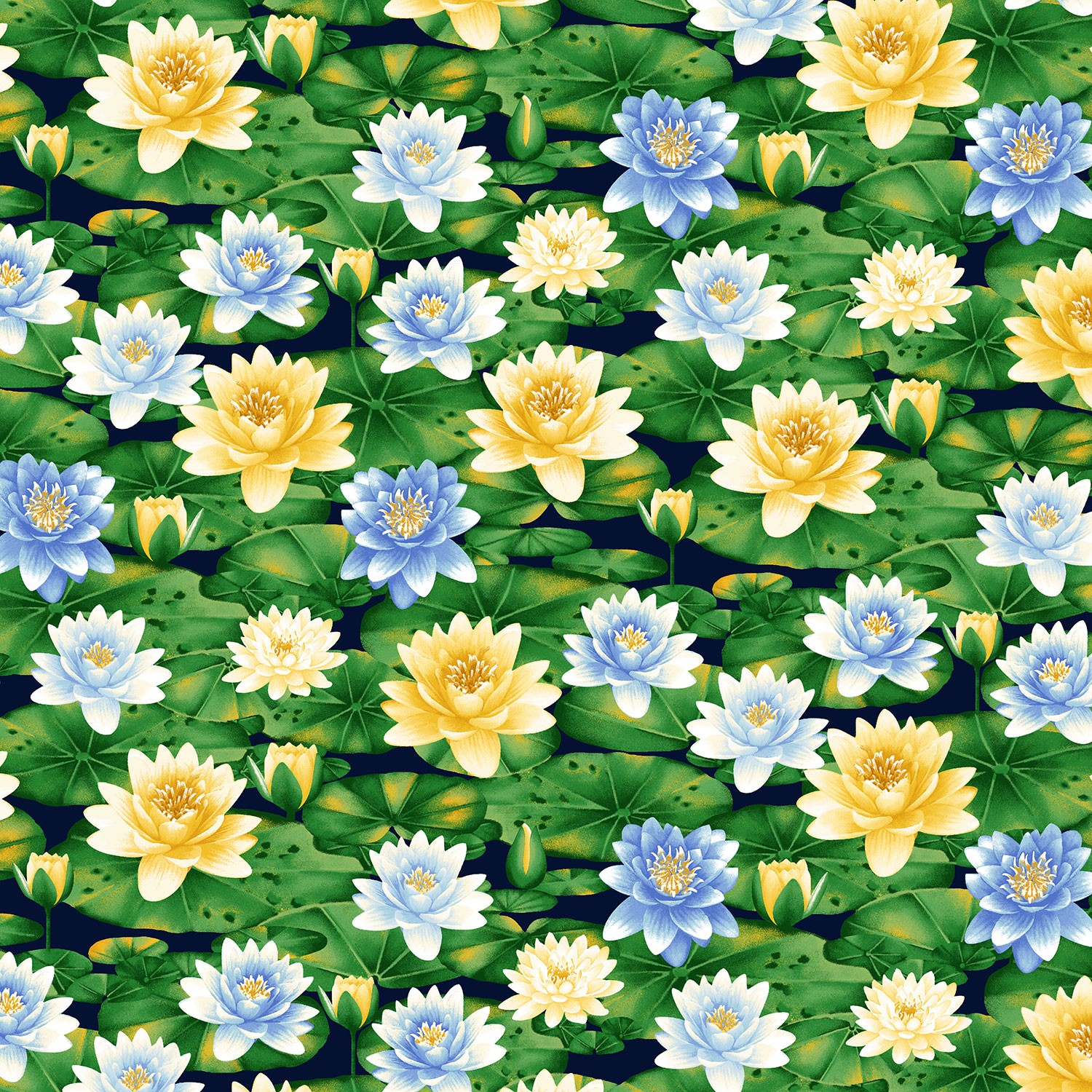 Waterlily Flower Allover | ConnectingThreads.com