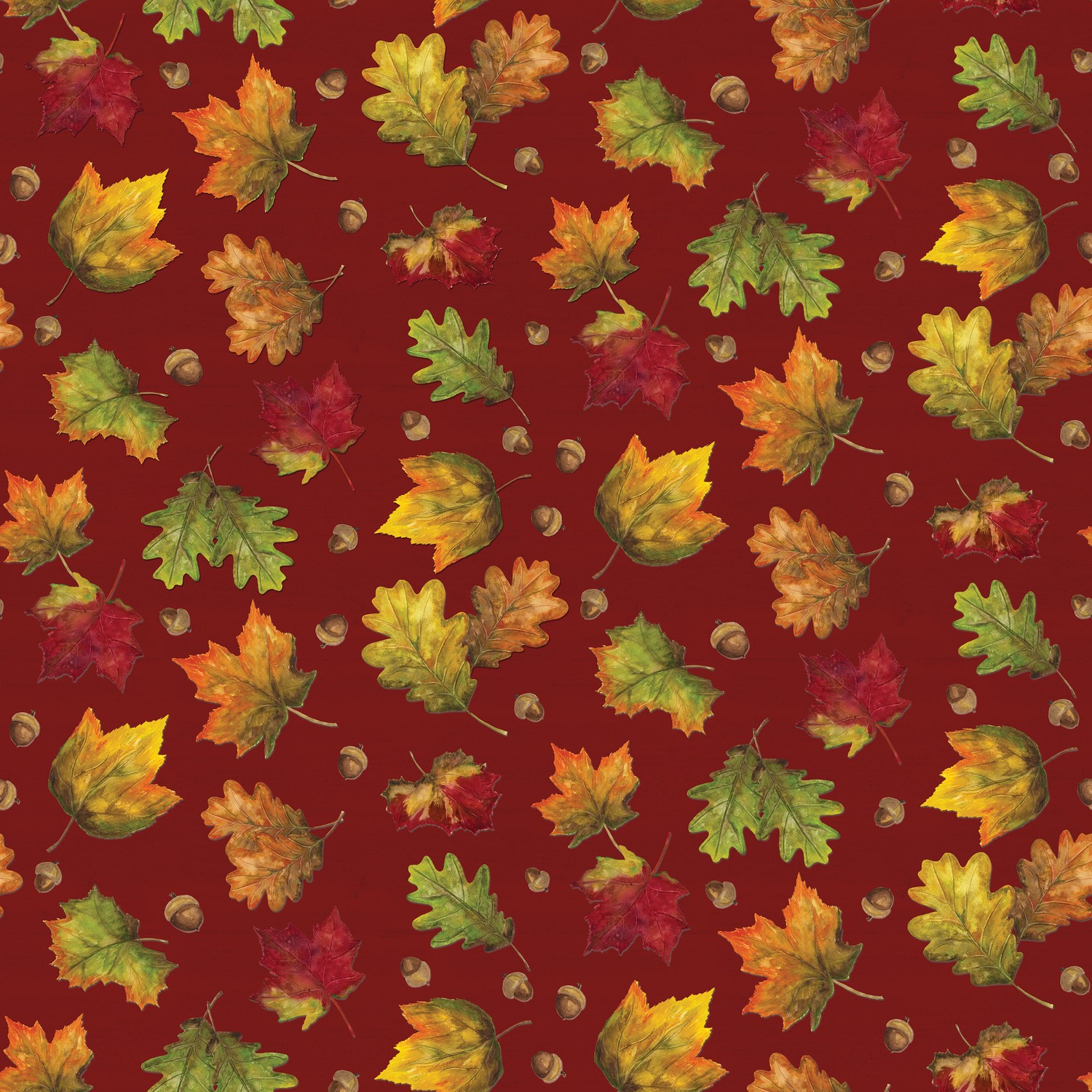 September Leaves Red Quilting Cotton Fabric | Connecting Threads