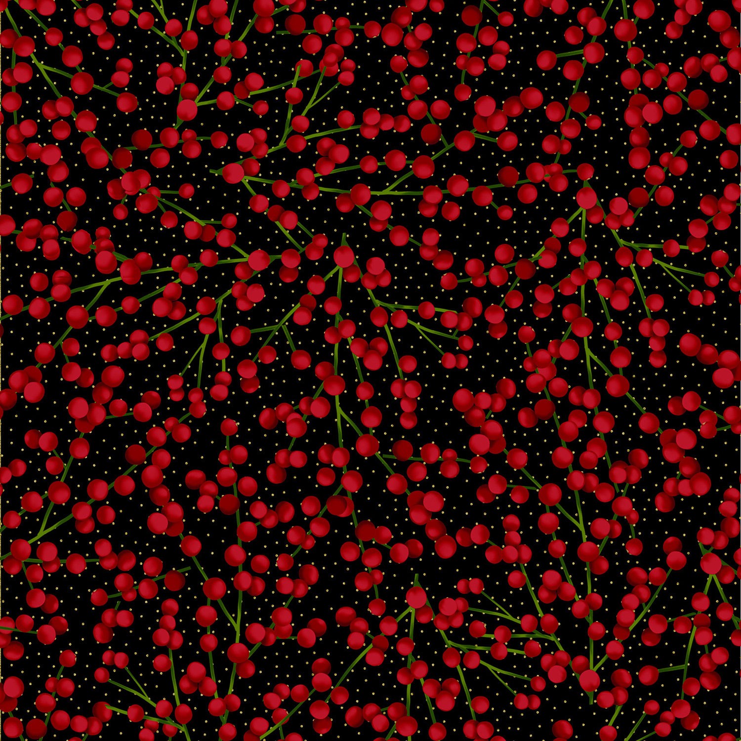 Holly Berries on Vine Metallic | ConnectingThreads.com
