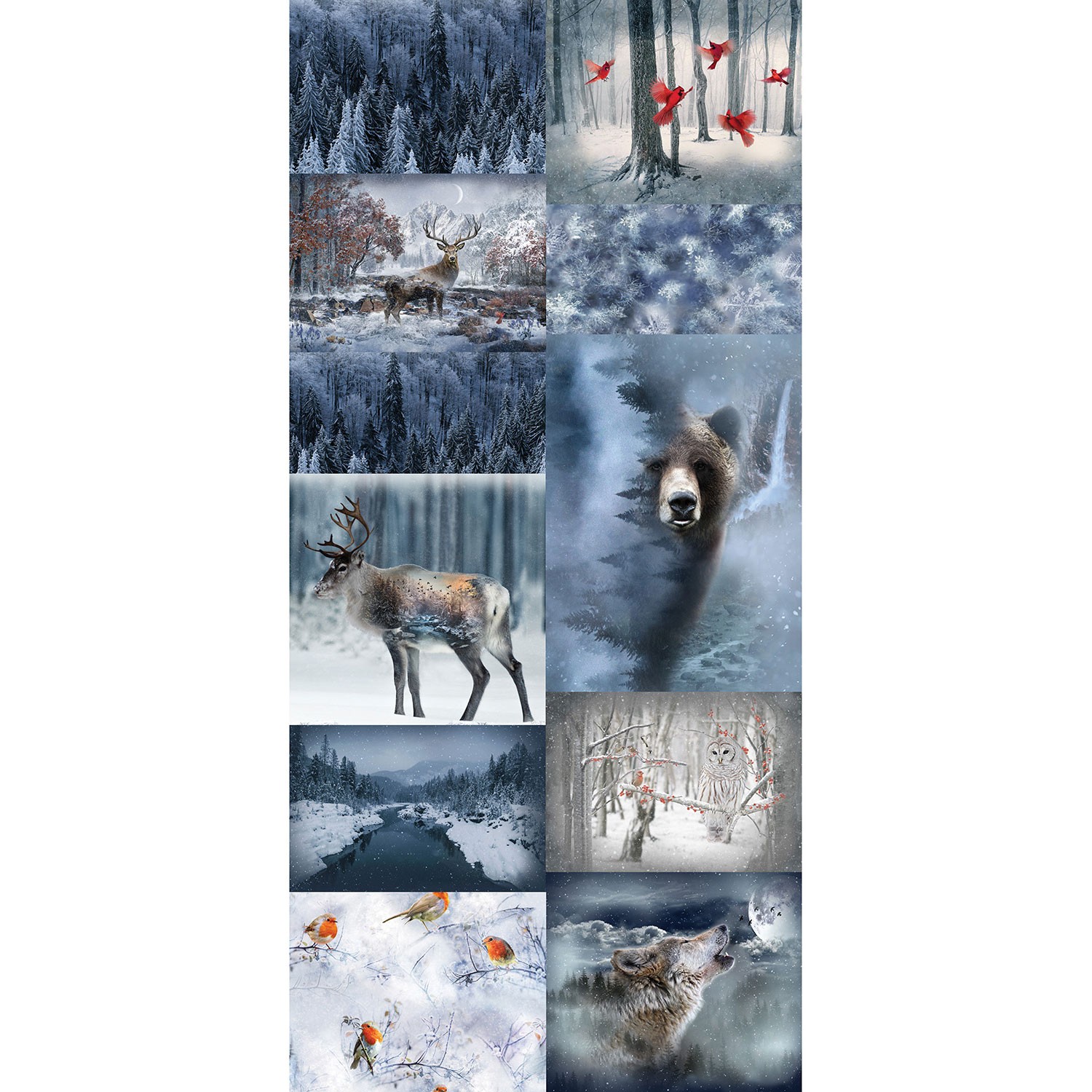 Call of the Wild - Call of the Wild Winter Collage Digital Panel | ConnectingThreads.com