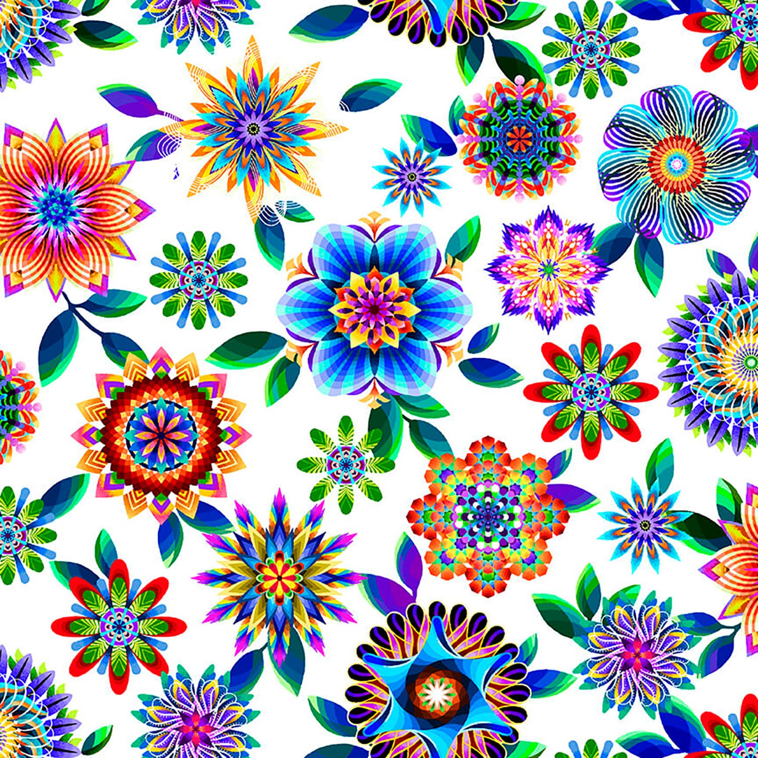 Fractal Flowers - Flower Allover Digital | ConnectingThreads.com