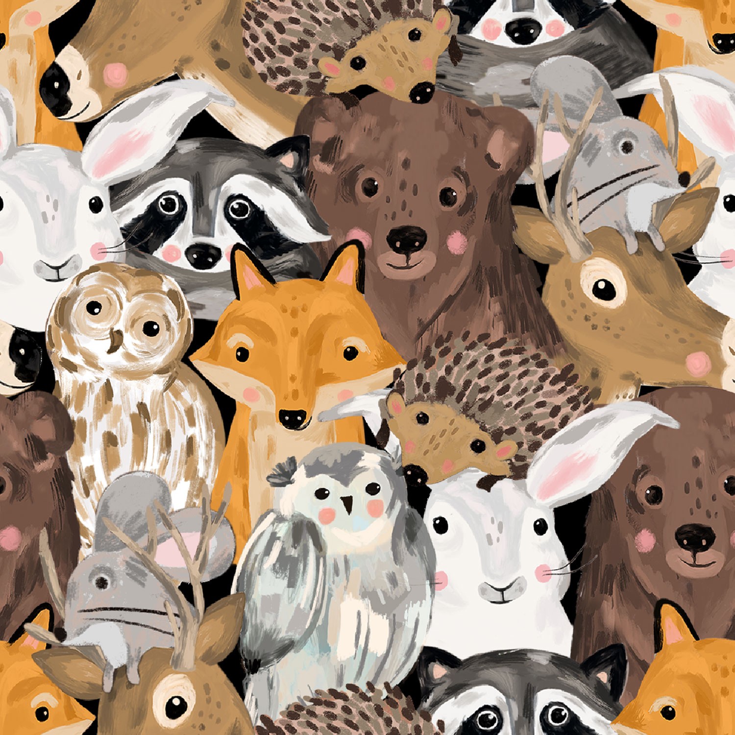 Forest Critters - Woodland Animal Collage | ConnectingThreads.com