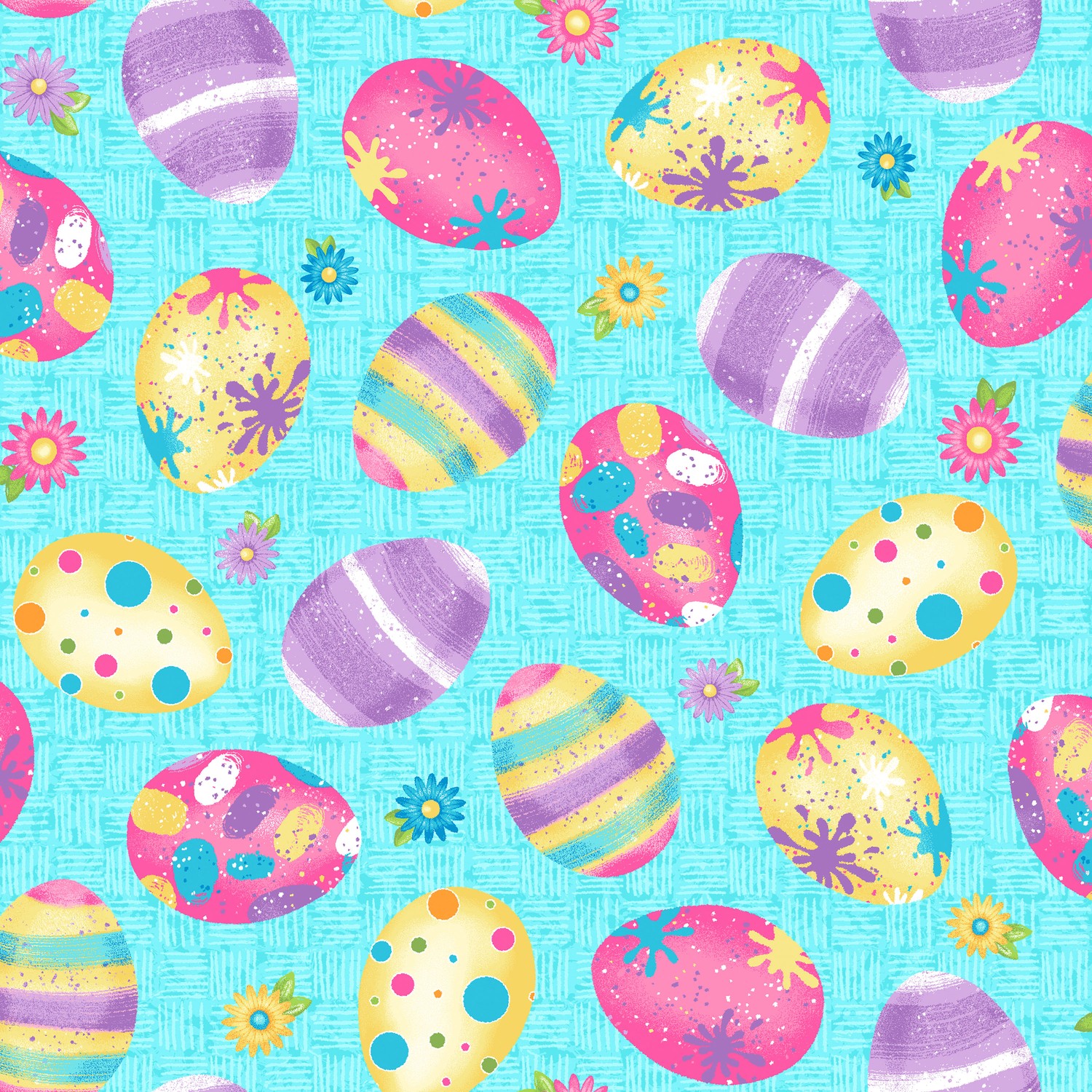 Hoppy Easter Gnomies Easter Egg Toss Blue Quilting Cotton Fabric Yardage | ConnectingThreads.com
