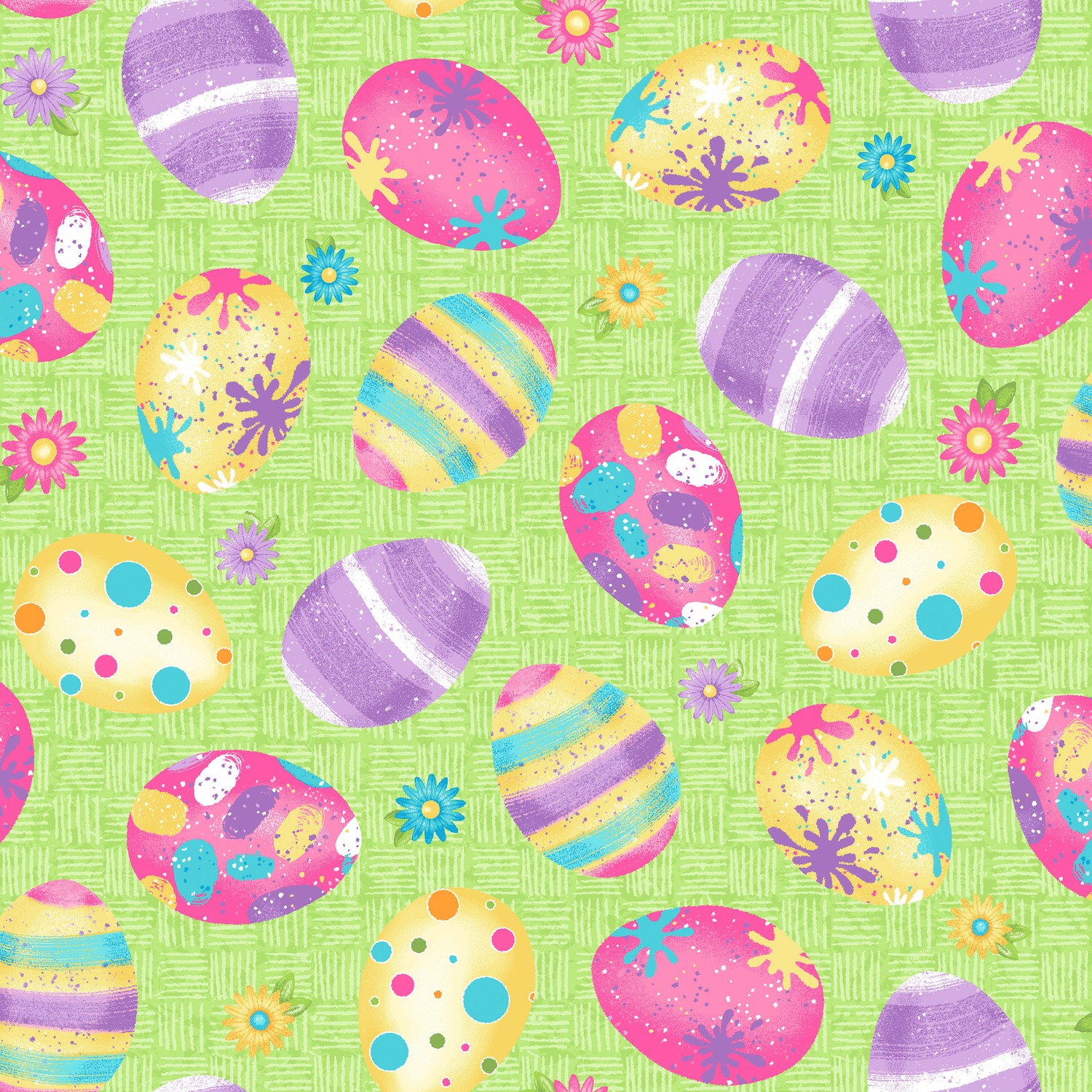Hoppy Easter Gnomies - Hoppy Easter Gnomies Easter Egg Toss Green Quilting Cotton Fabric Yardage ...