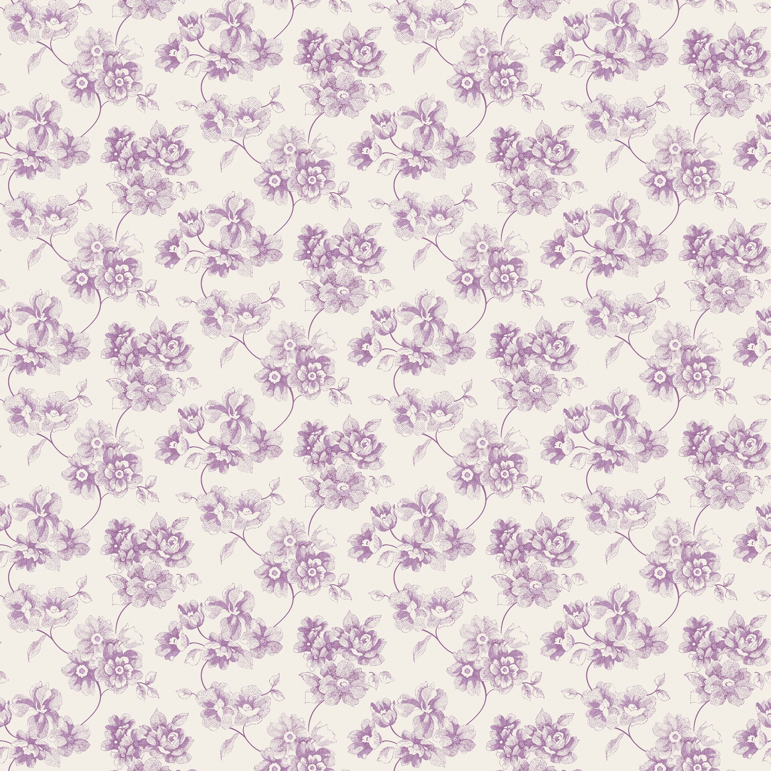 Wildflower Serenade - Wildflower Serenade Cluster Floral Violet Quilting Cotton Fabric Yardage ...