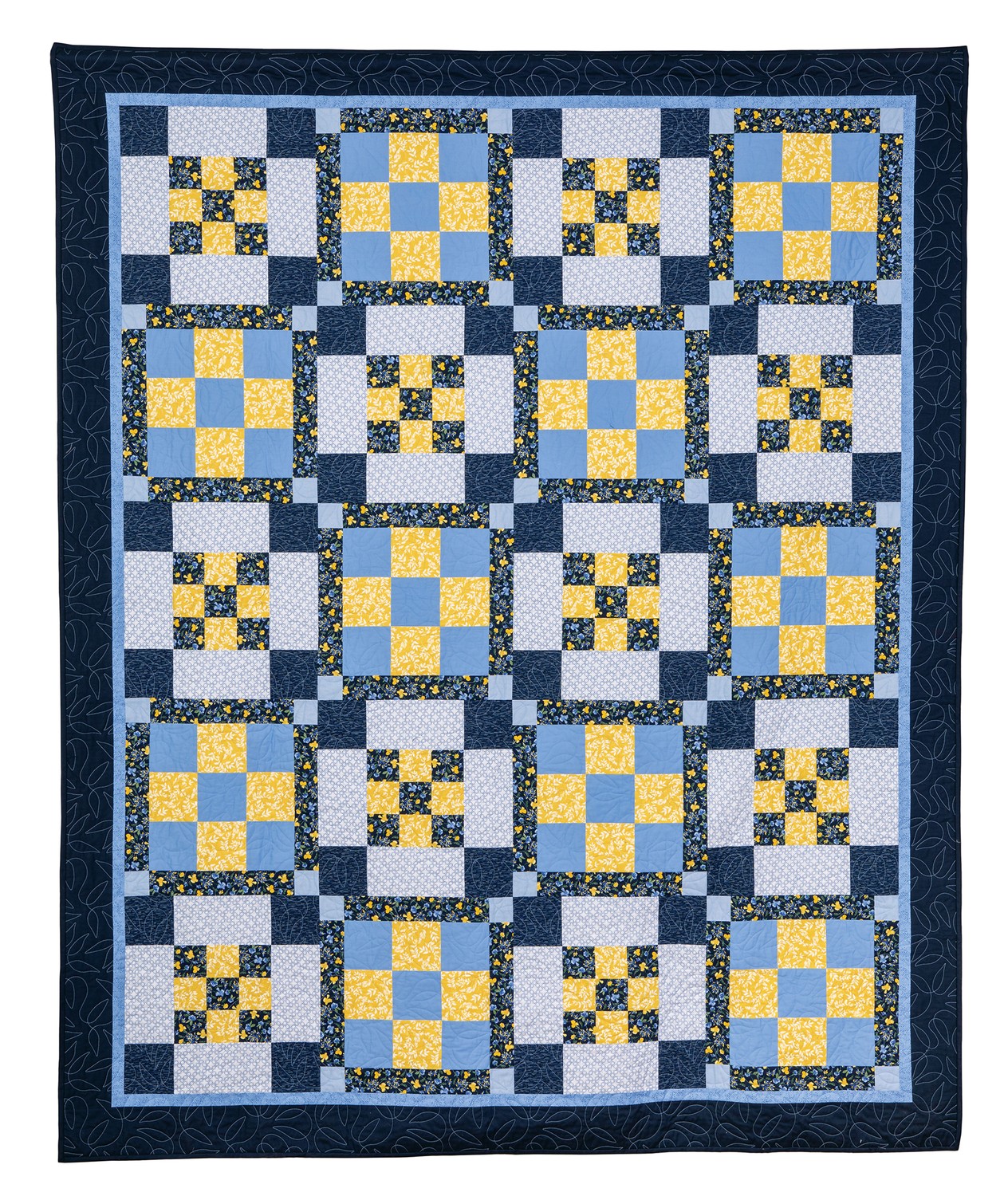 Frost & Flourish - Frost & Flourish Old New Borrowed and Blue Cotton Fabric Quilt Kit ...