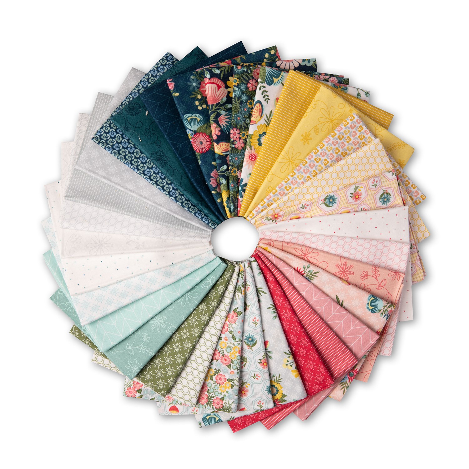 Vintage Flora - Vintage Flora Fat Quarter Sampler Pink Blue Multi Color ...