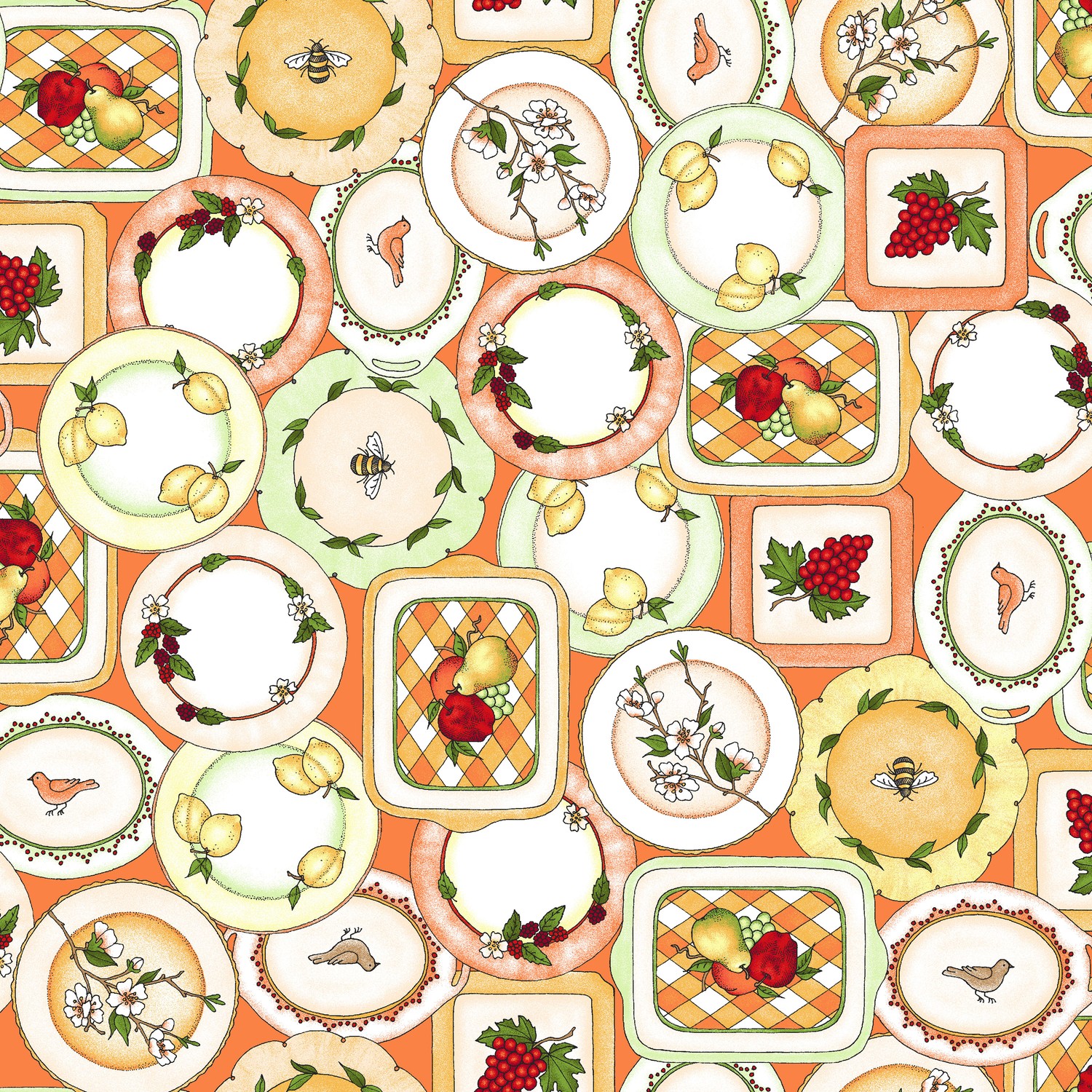 Fancy Fruit Orange Quilting Cotton Fabric | Connecting Threads