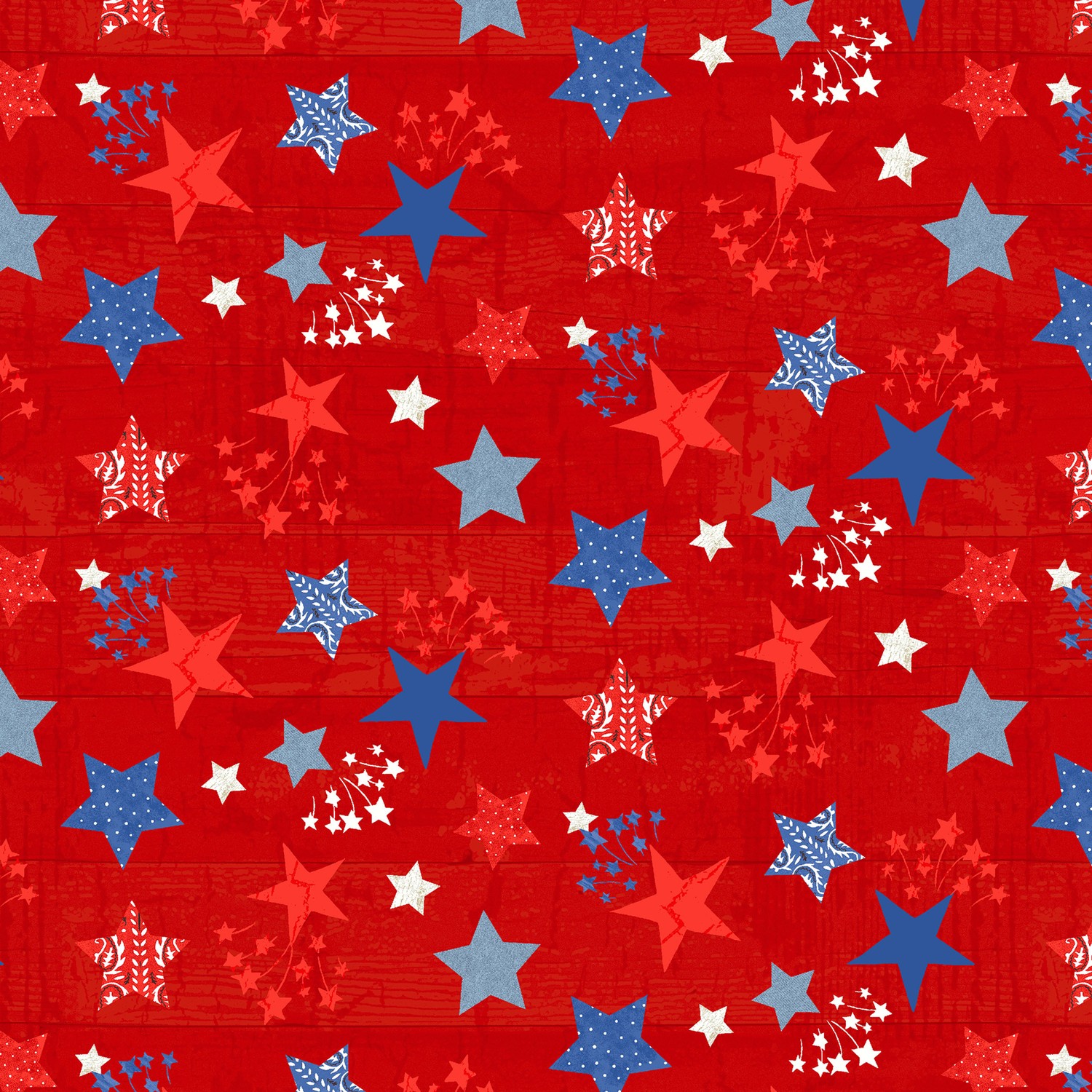 Patriotic Picnic - Patriotic Picnic Stars Red Quilting Cotton Fabric Yardage | ConnectingThreads.com