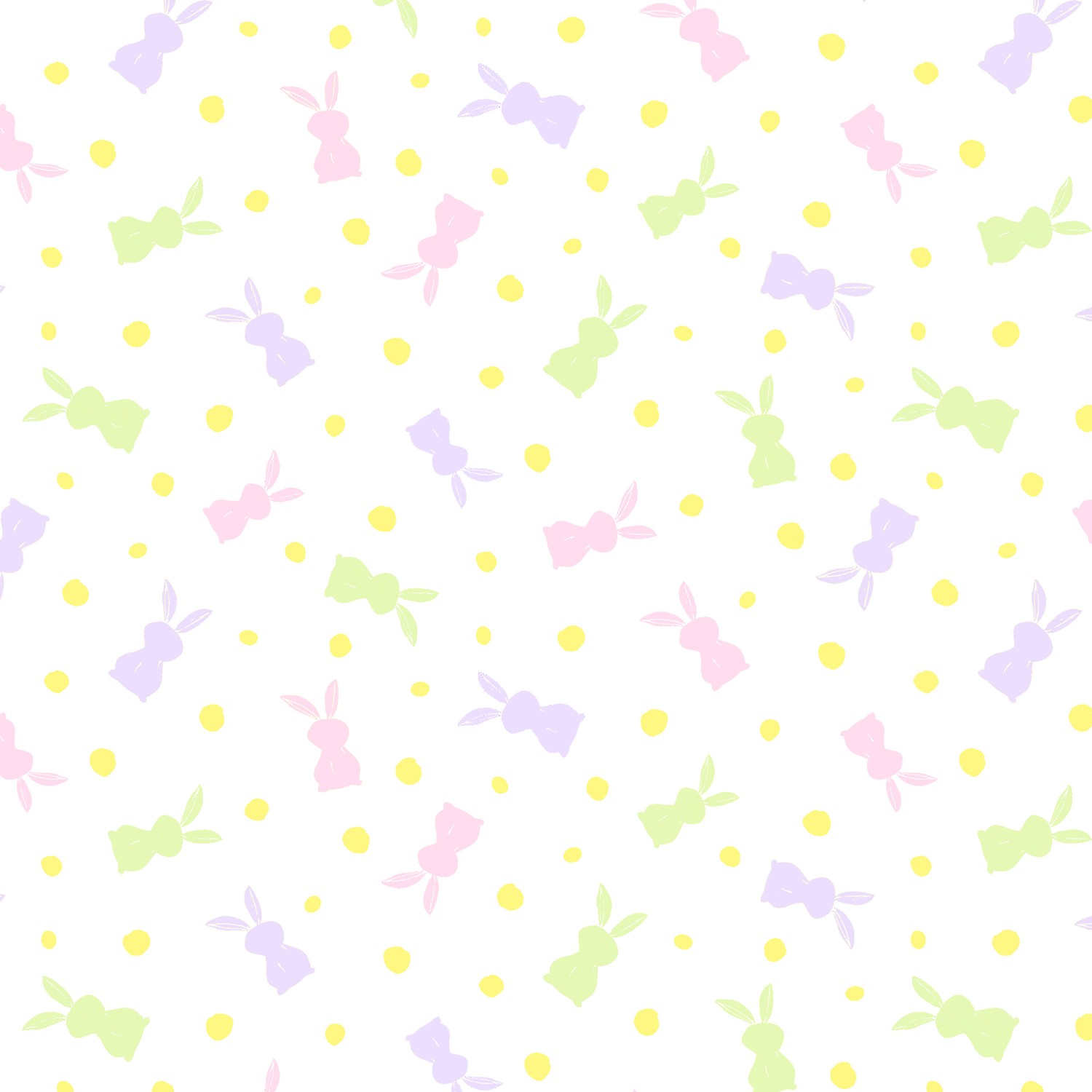 Hoppy Easter Tossed Bunnies White Quilting Cotton Fabric Yardage ...