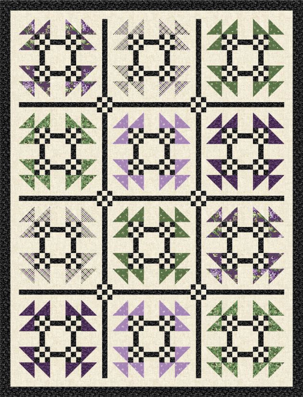 Amethyst Fields - Amethyst Fields Geometric Garden Cotton Fabric Quilt Kit | ConnectingThreads.com