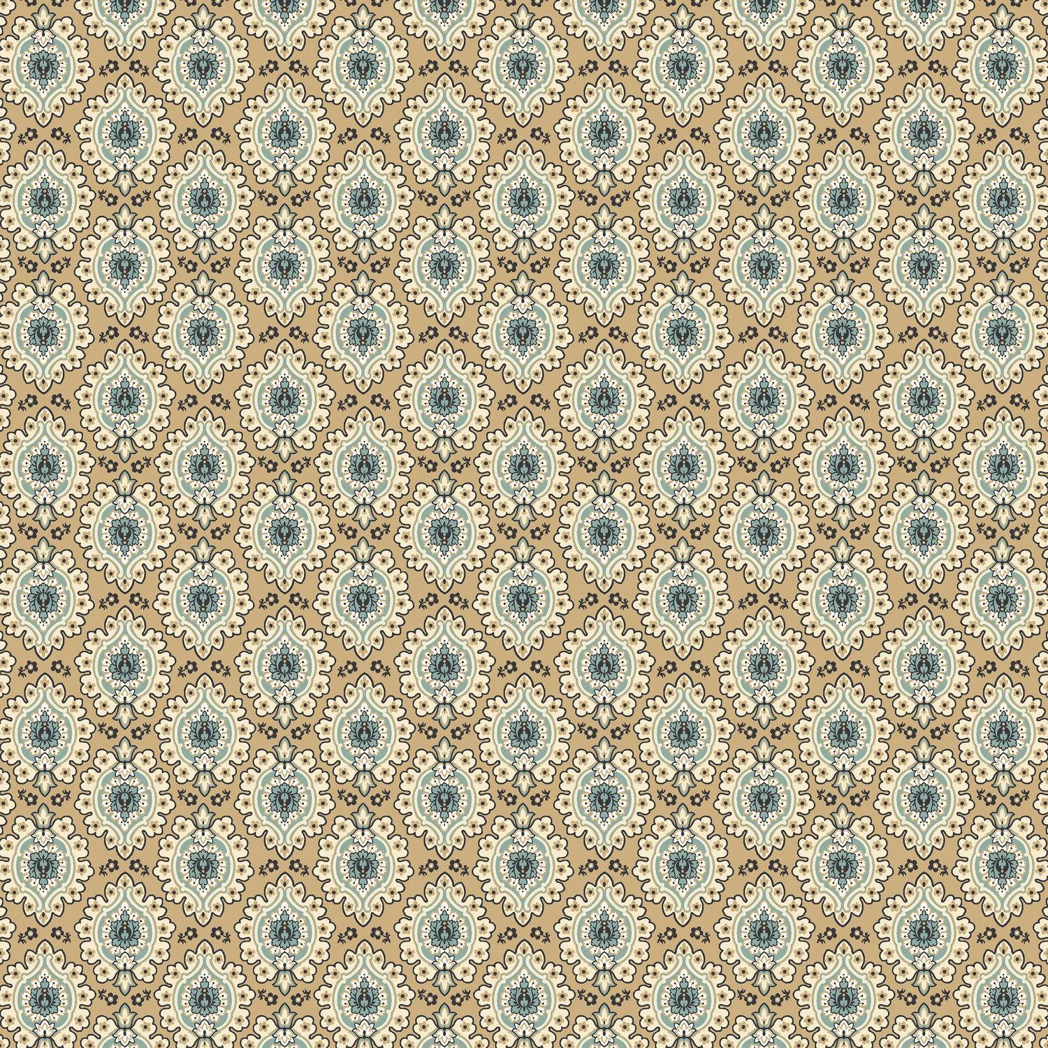 Parlor Room Medallion Lt Camel Quilting Cotton Fabric | Connecting Threads