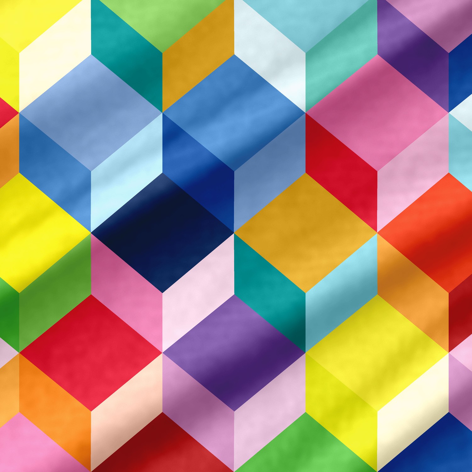 Backing Fabrics Colorful Cubes Digital Multi color 108 in Wide Backing ...
