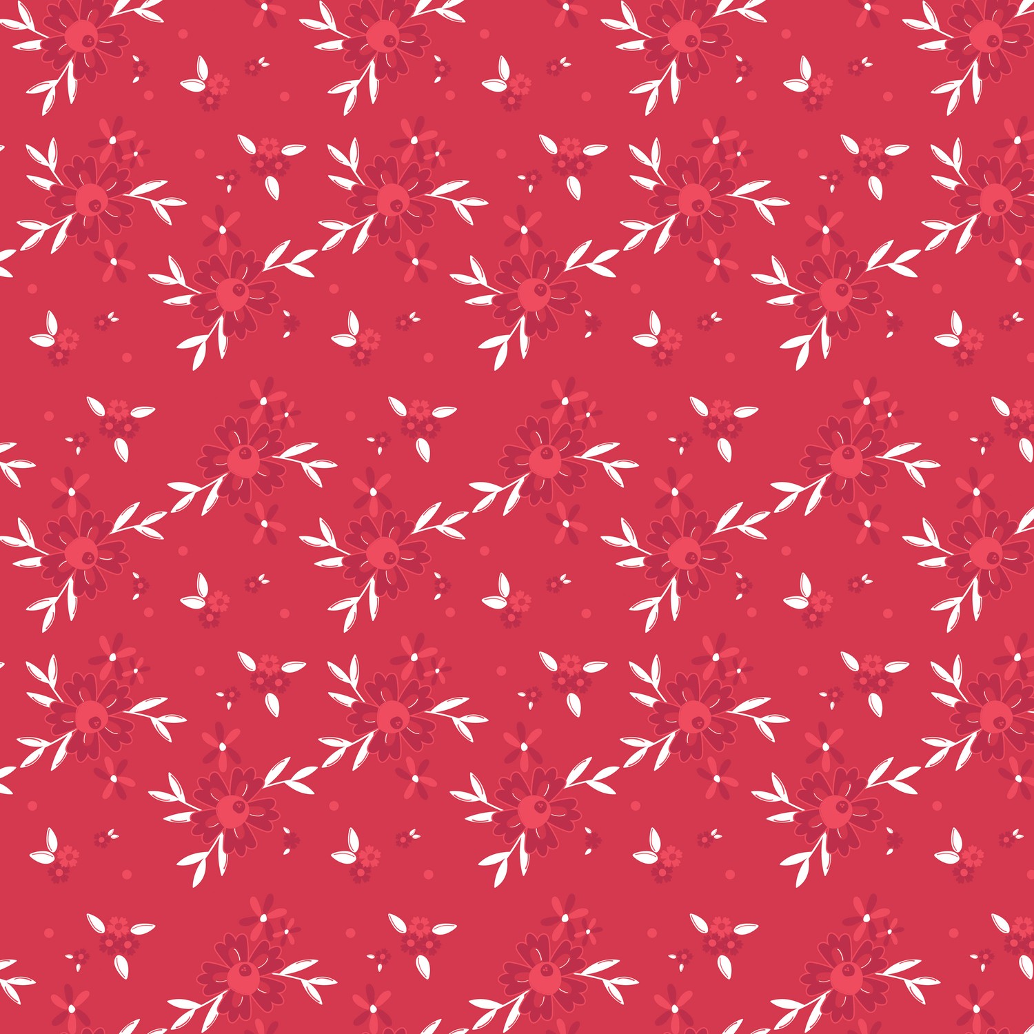 Cheerfully Red Bouquet Red Quilting Cotton Fabric Yardage ...