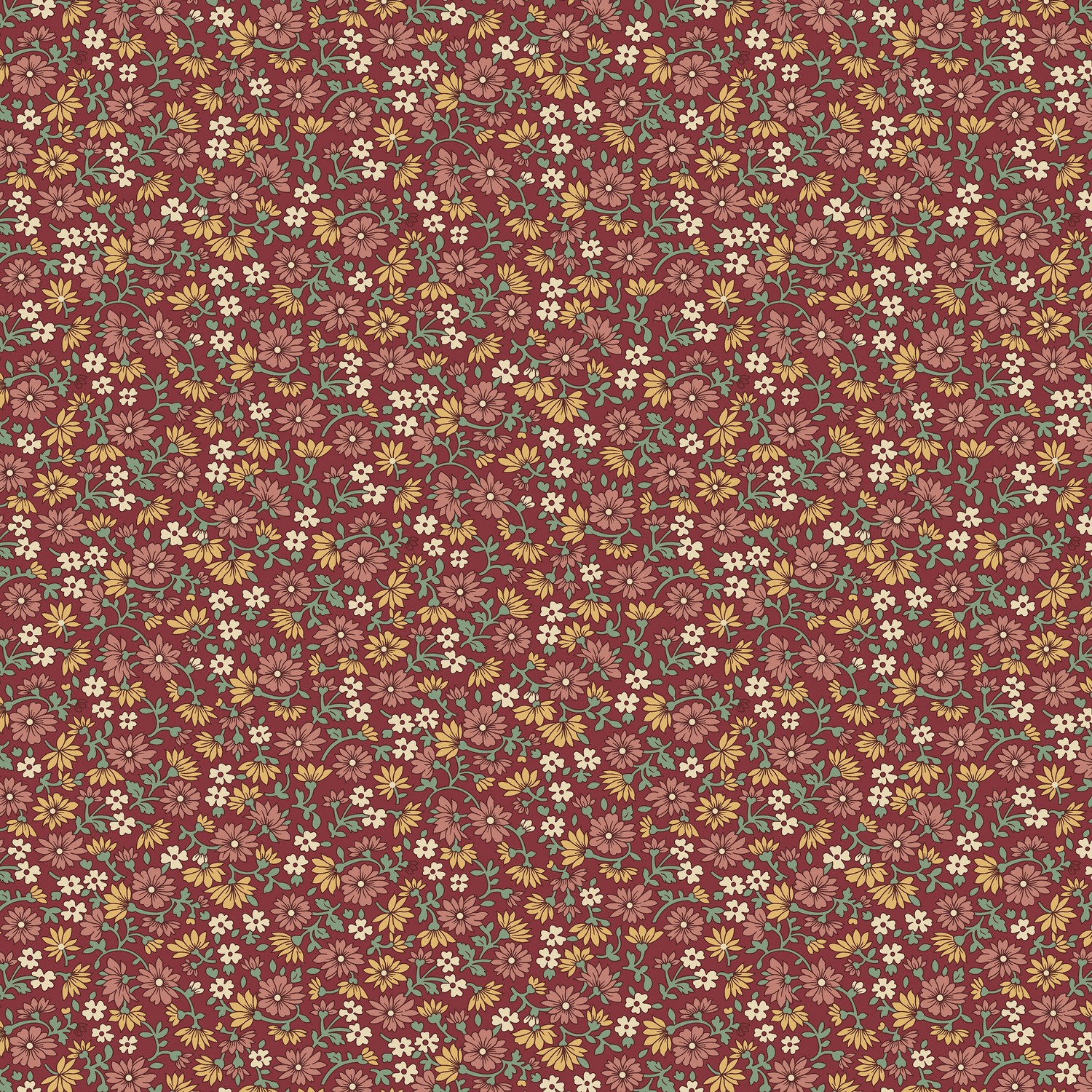 Sweetwater Ridge Daisy Dance Rosewood Quilting Fabric | Connecting Threads