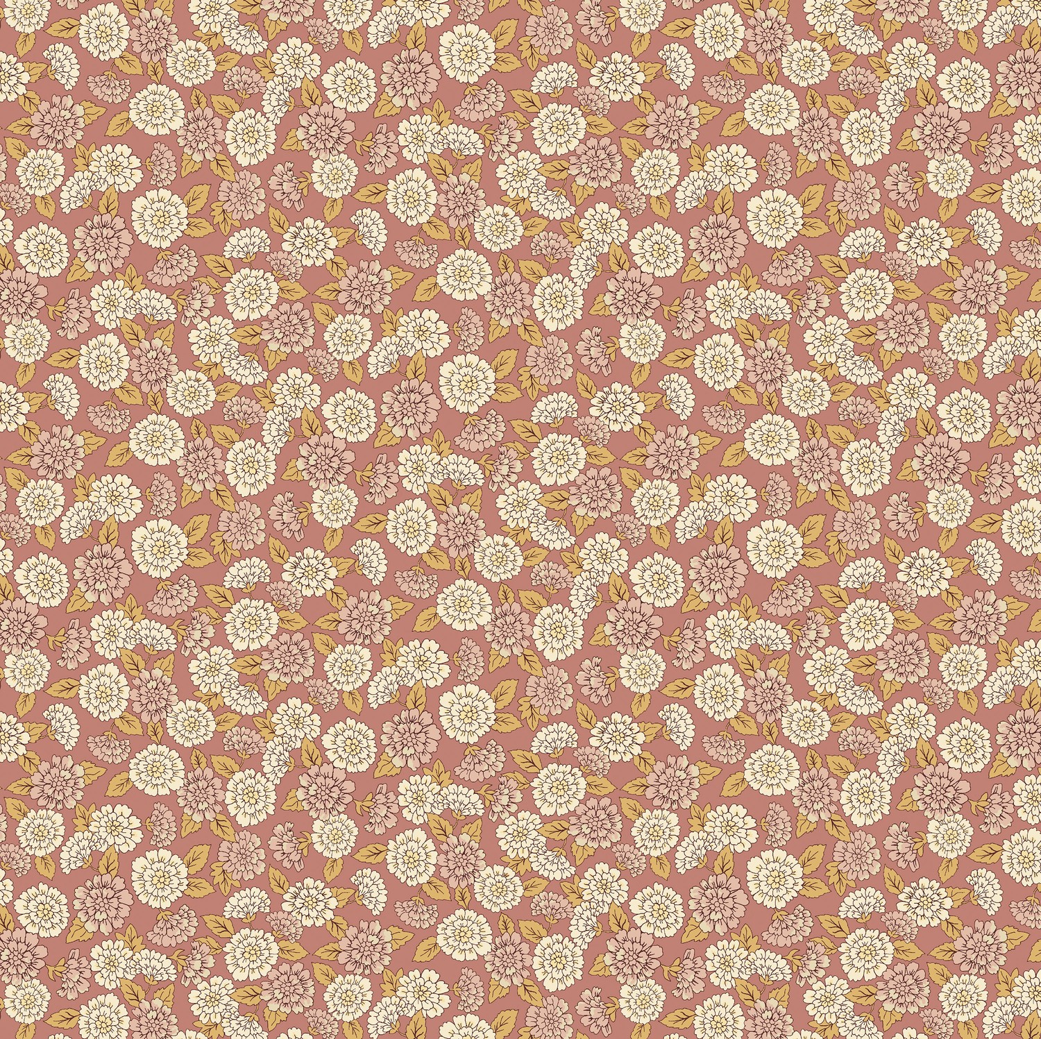 Sweetwater Ridge Carnations Rust Quilting Cotton Fabric | Connecting ...