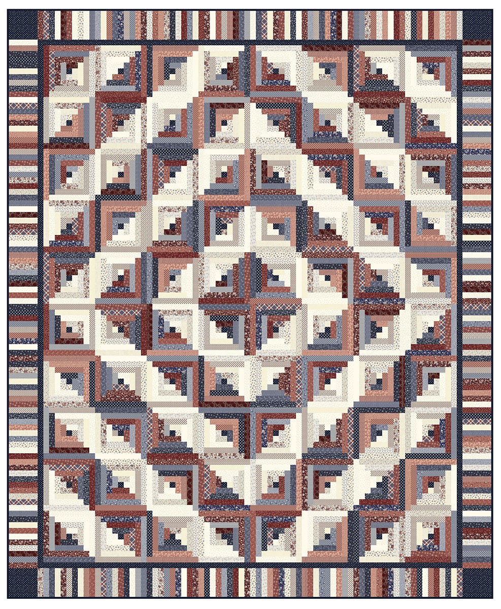 Hometown Americana - Hometown Americana Scrappy Log Cabin Cotton Fabric ...