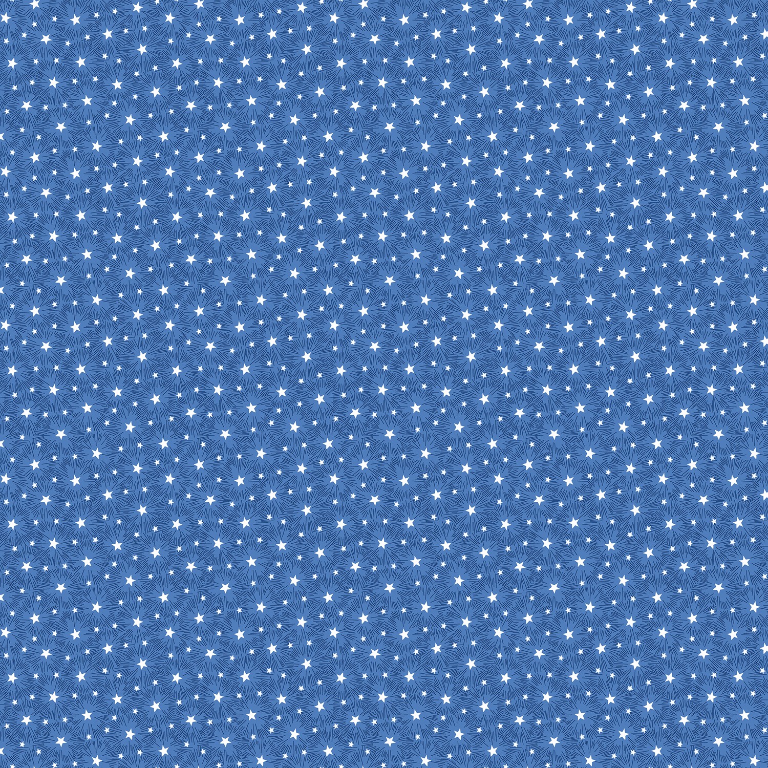 Stars and Stripes - Stars and Stripes Starburst Blue Quilting Cotton ...
