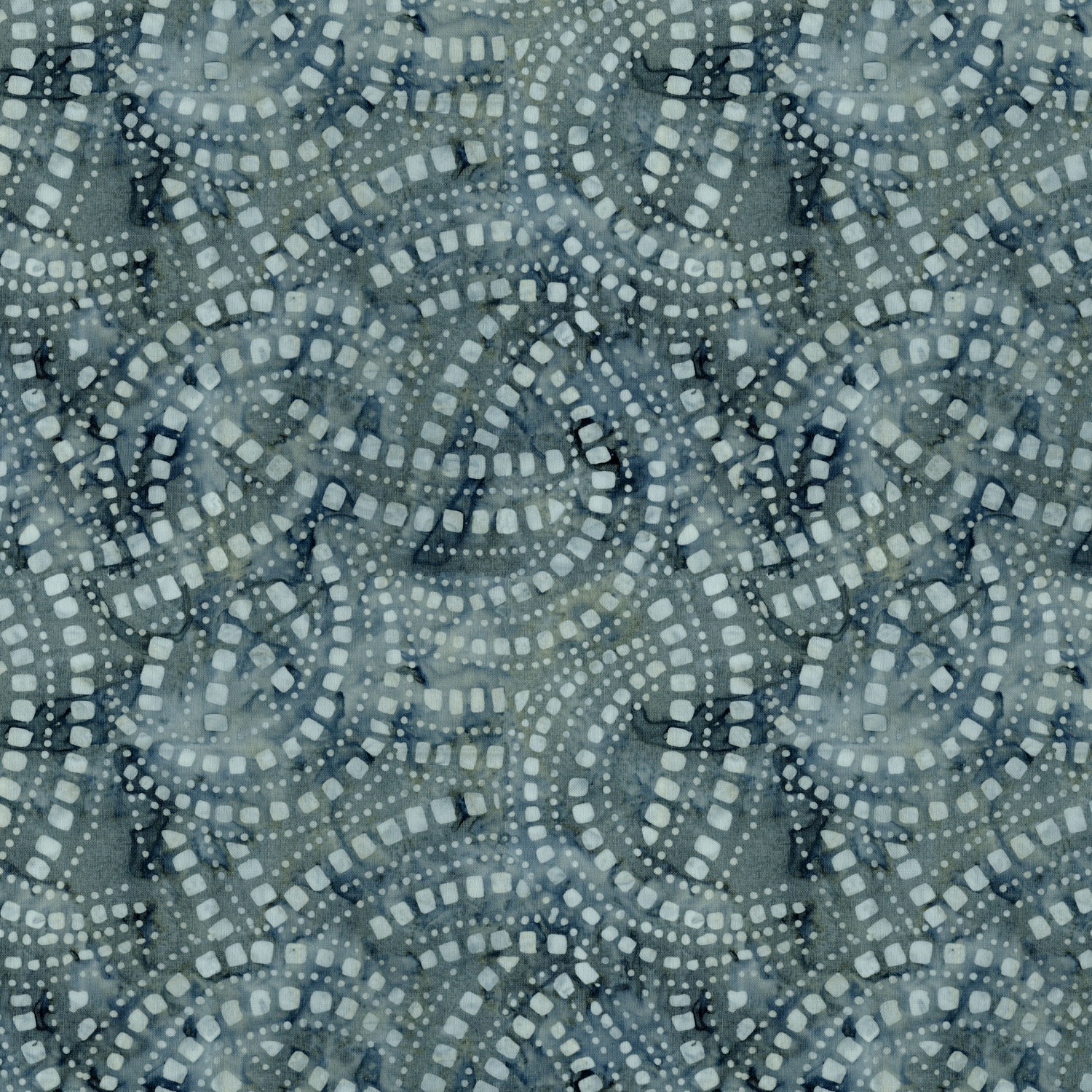 Autumn Sunset Batiks Labyrinth Blue Grey Quilting Fabric