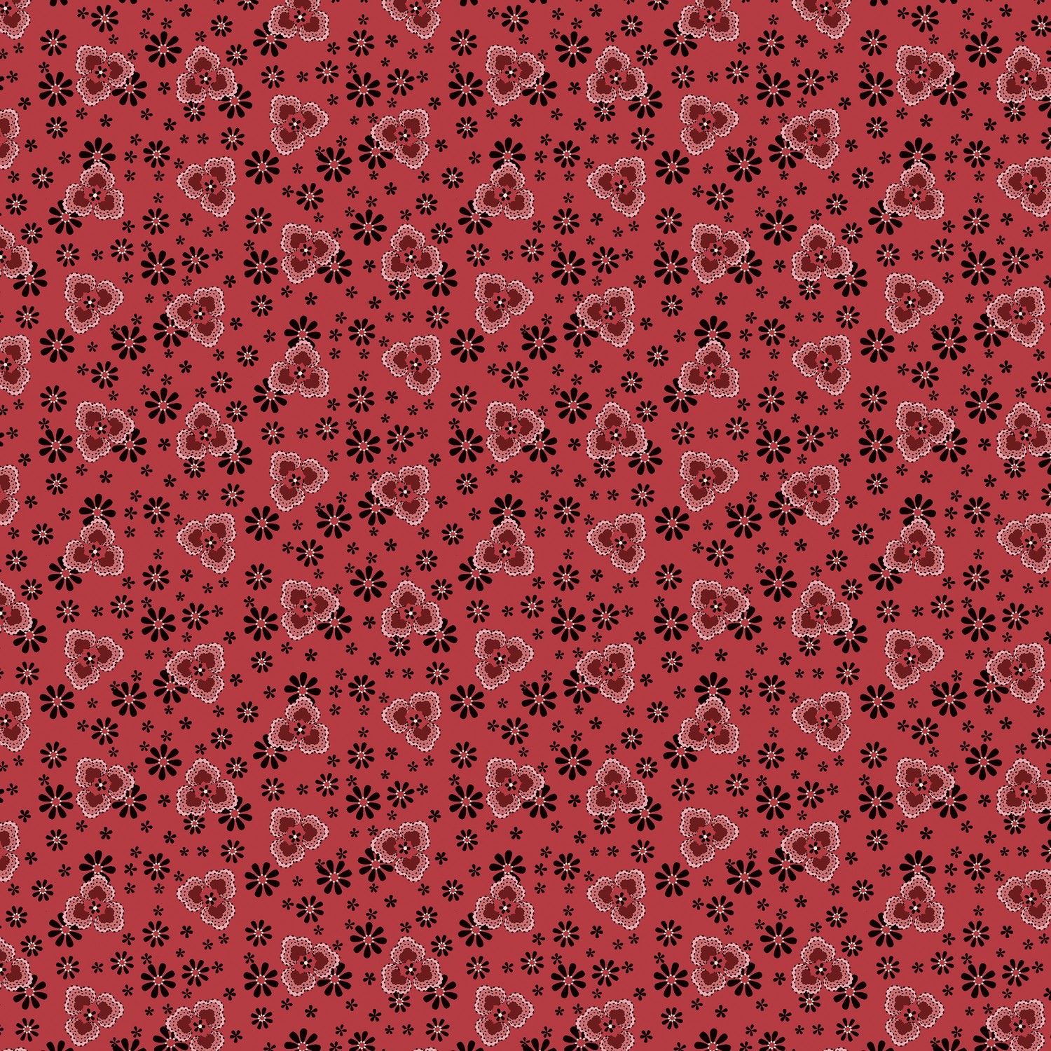 Winter Meadow Clementine Barn Red Flannel Fabric | Connecting Threads