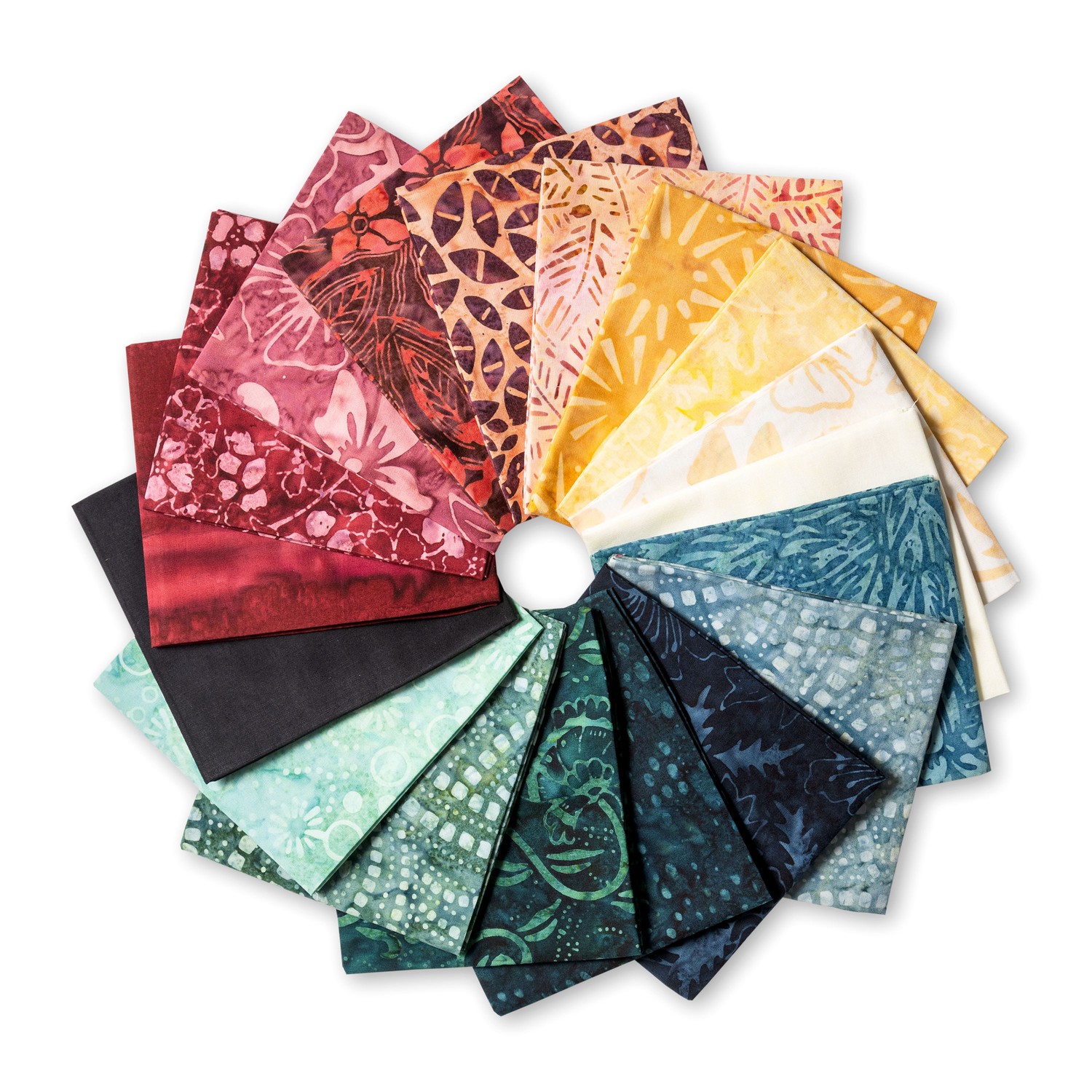 Autumn Sunset Batiks Fat Quarter Sampler | ConnectingThreads.com