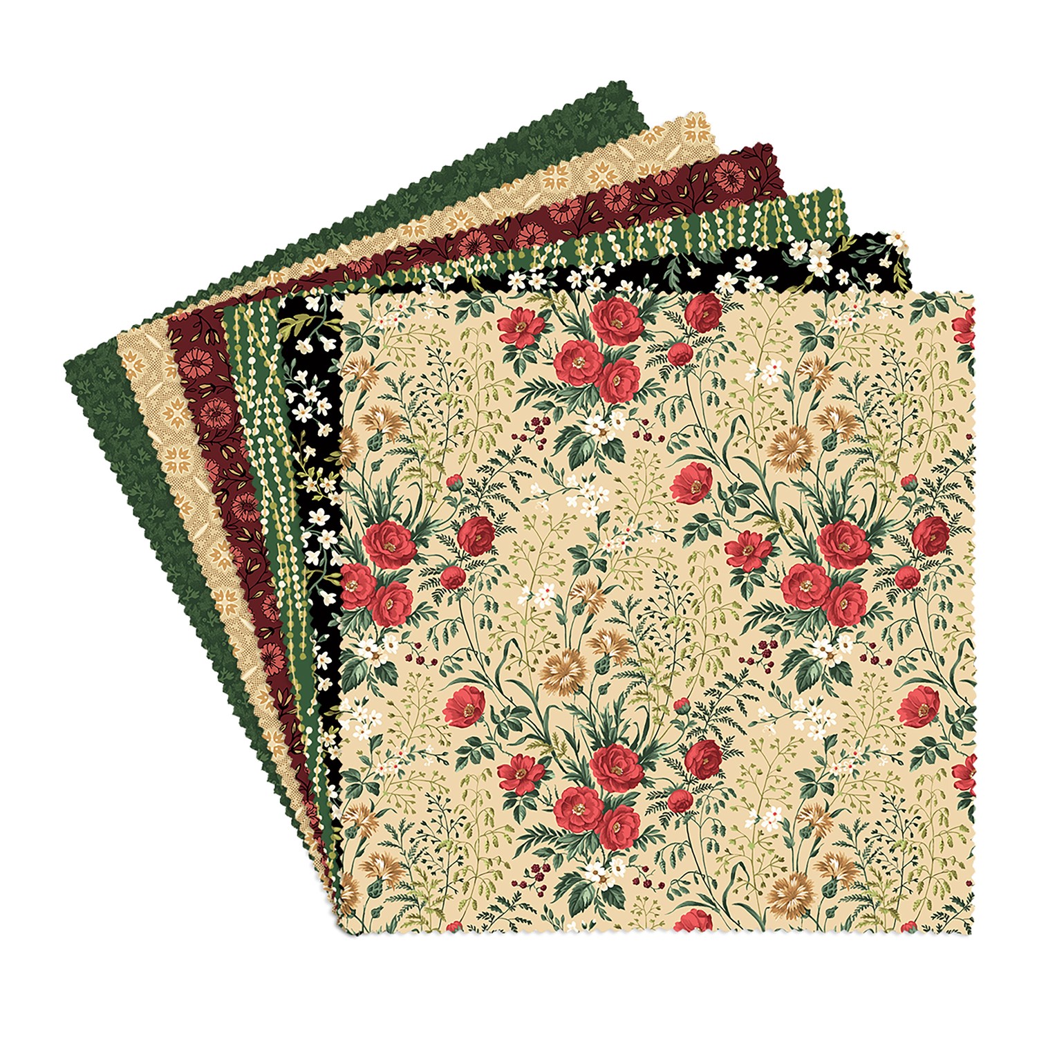 Evening Stroll - Evening Stroll 10 Inch Squares Red Green Multi Color ...