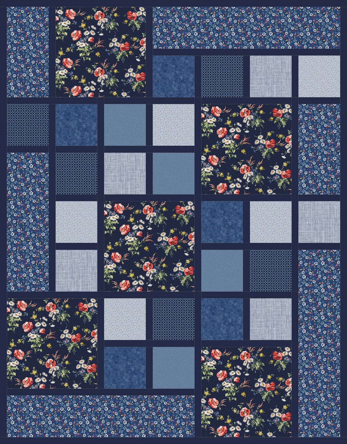 Rhubarb Pie - Just Blocks 2 Lap Quilt Kit | ConnectingThreads.com