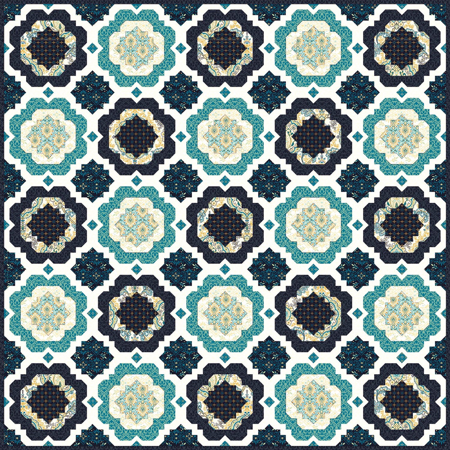 Parlor Room - Parlor Room Clarabelle Cotton Fabric Quilt Kit ...