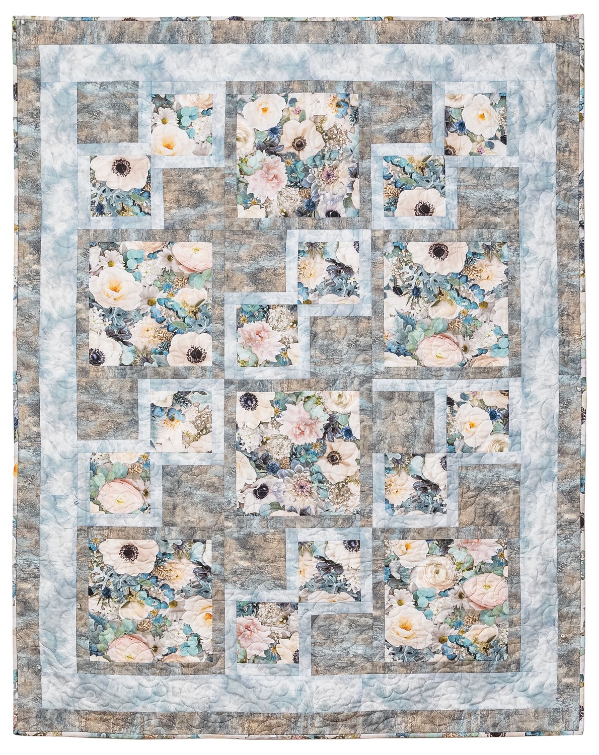 Farmhouse Blooms - Easy Street 3-Yard Quilt Kit | ConnectingThreads.com
