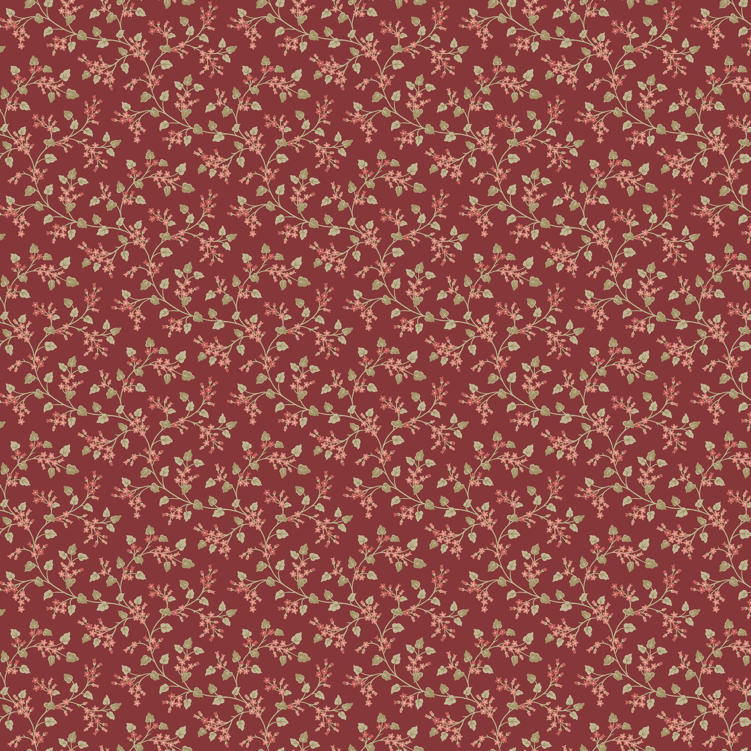 Cocoa Pink - Cocoa Pink Flower Vine Oxide Quilting Cotton Fabric Yardage | ConnectingThreads.com