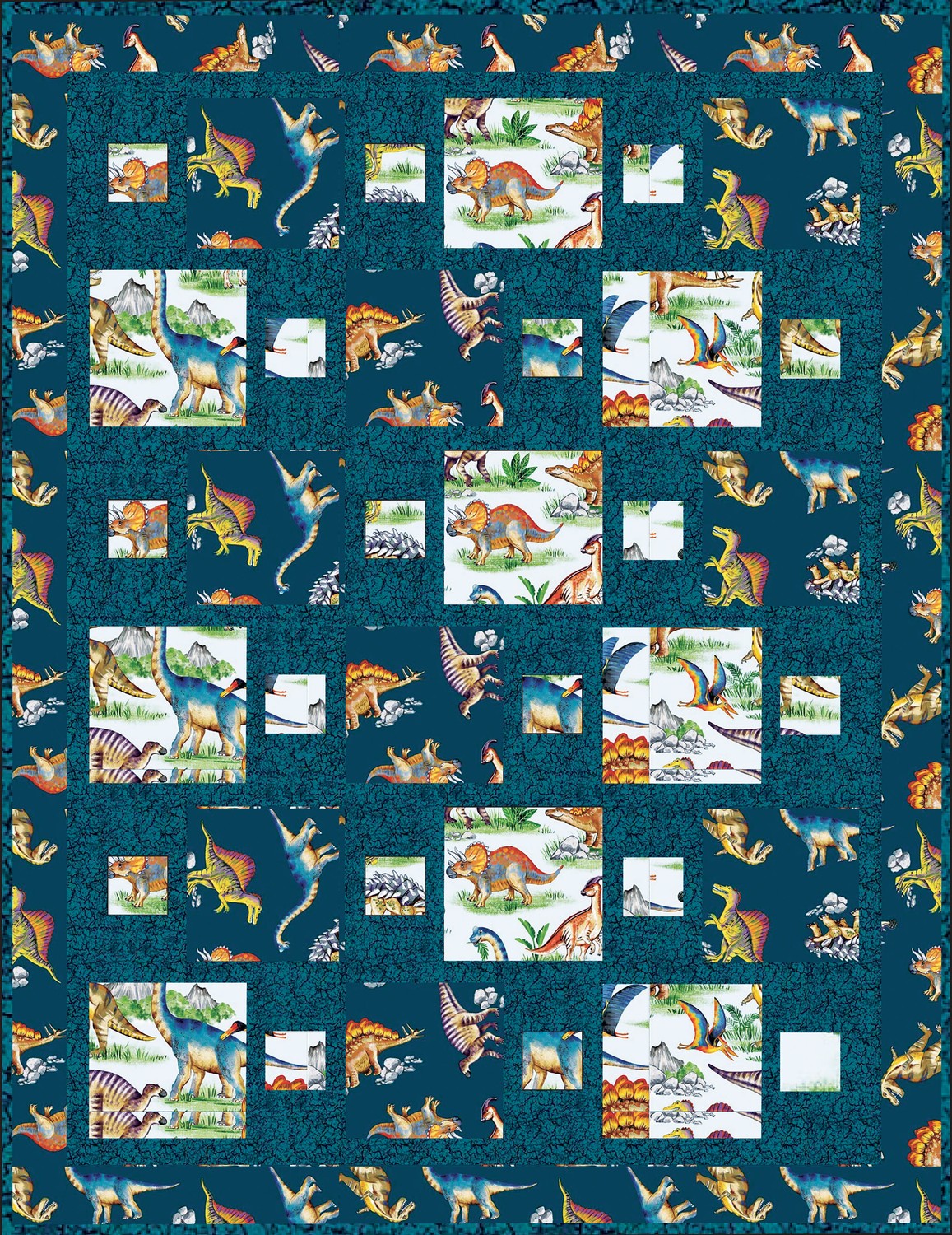 Dinosaurs, Dinosaurs - Dash 3-Yard Quilt Kit | ConnectingThreads.com