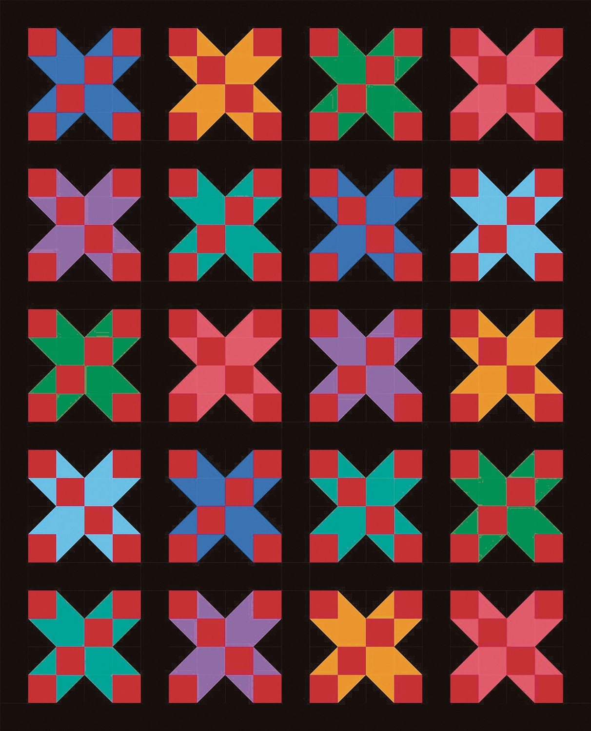 Amish Solids - Amish Solids Jacks Throw Cotton Fabric Quilt Kit | ConnectingThreads.com