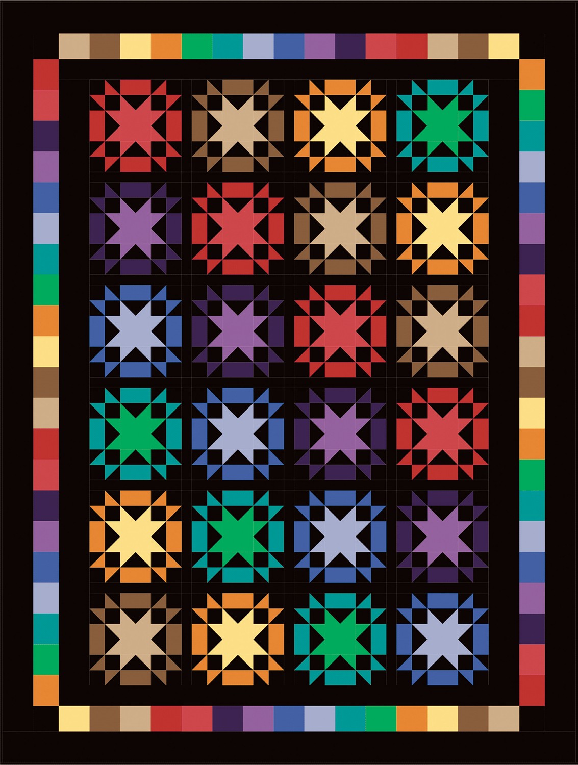 Amish Solids - Amish Solids Amish Stars Cotton Fabric Quilt Kit | ConnectingThreads.com