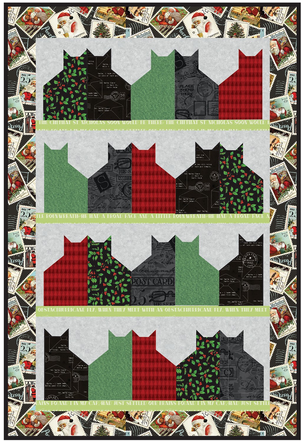 Nicholas, the Cheerful Giver - Cat City Holiday Quilt Kit | ConnectingThreads.com