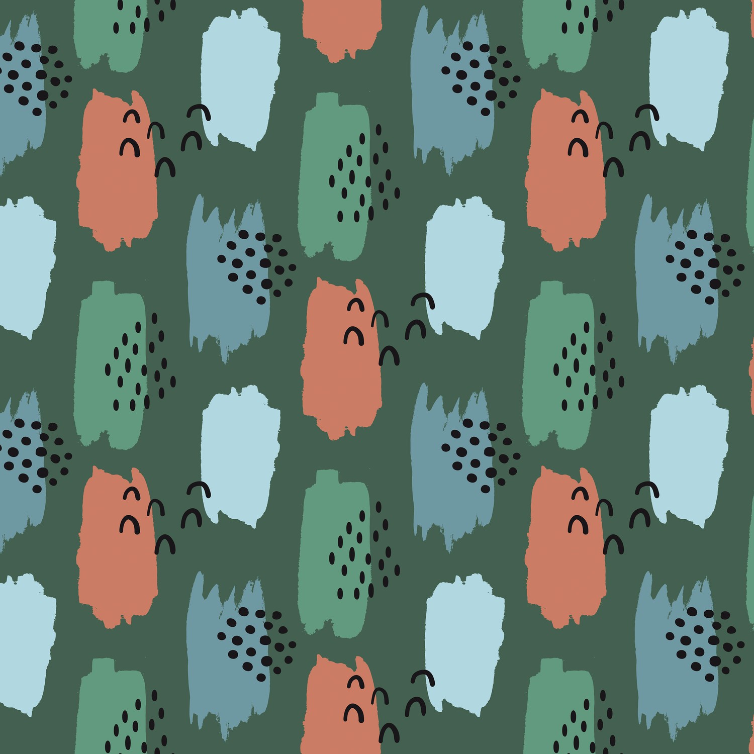 Alphabet Zoo Abstract Forest Quilting Cotton Fabric | Connecting Threads