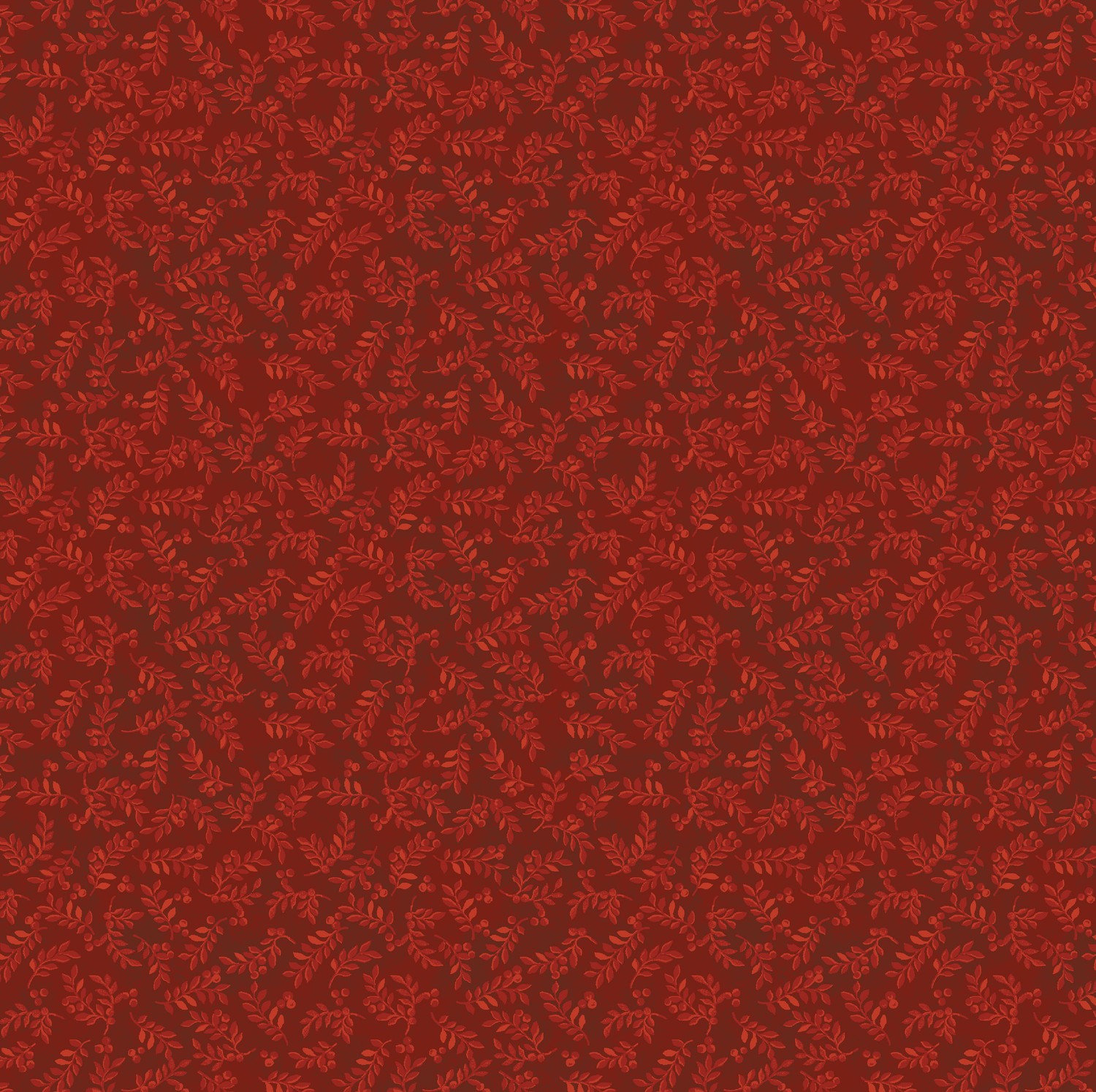 Harvest Berry Leaves Fabric - Red| Connecting Threads