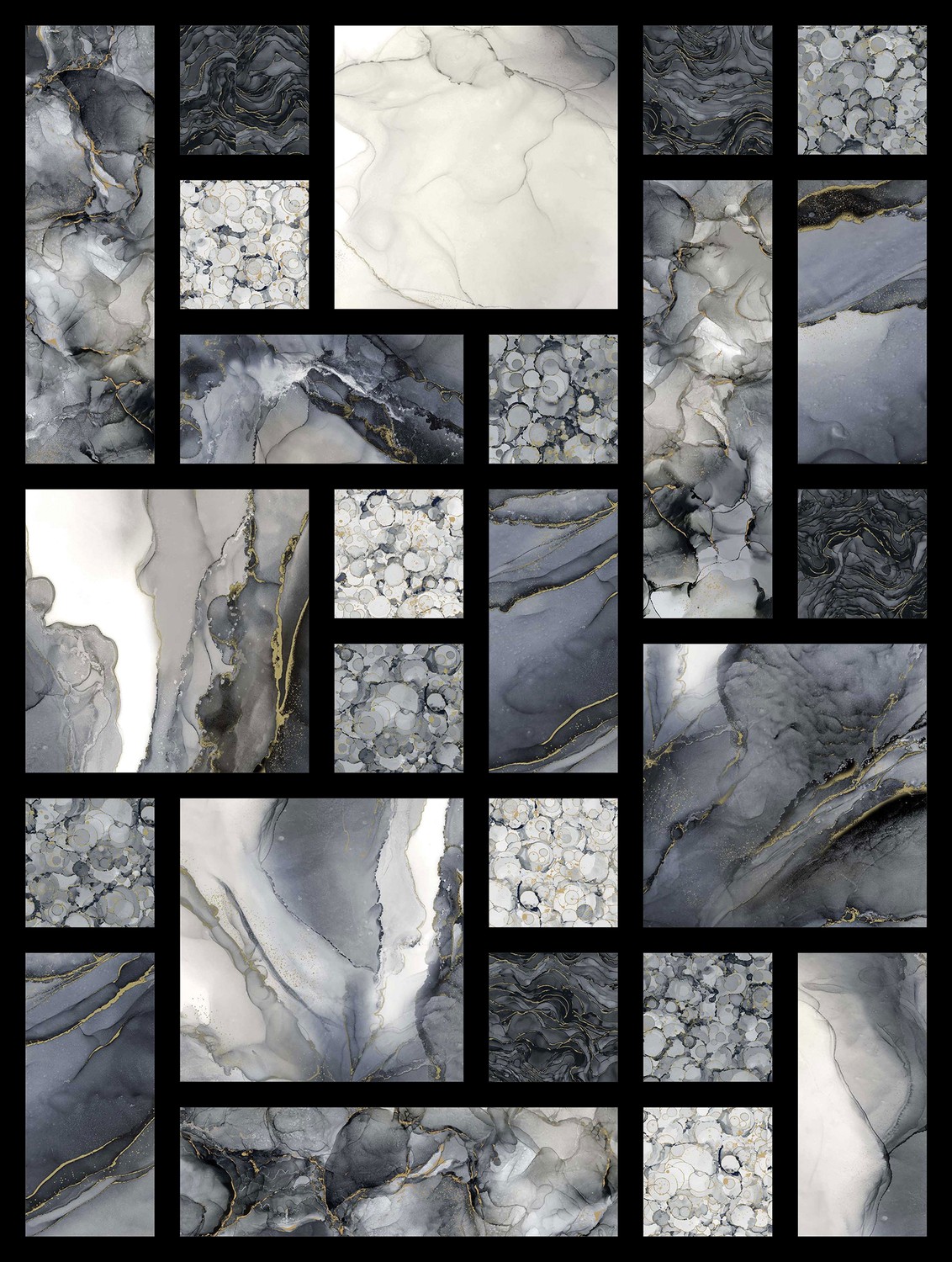 Midas Touch - Midas Tiles Tuxedo Quilt Kit | ConnectingThreads.com