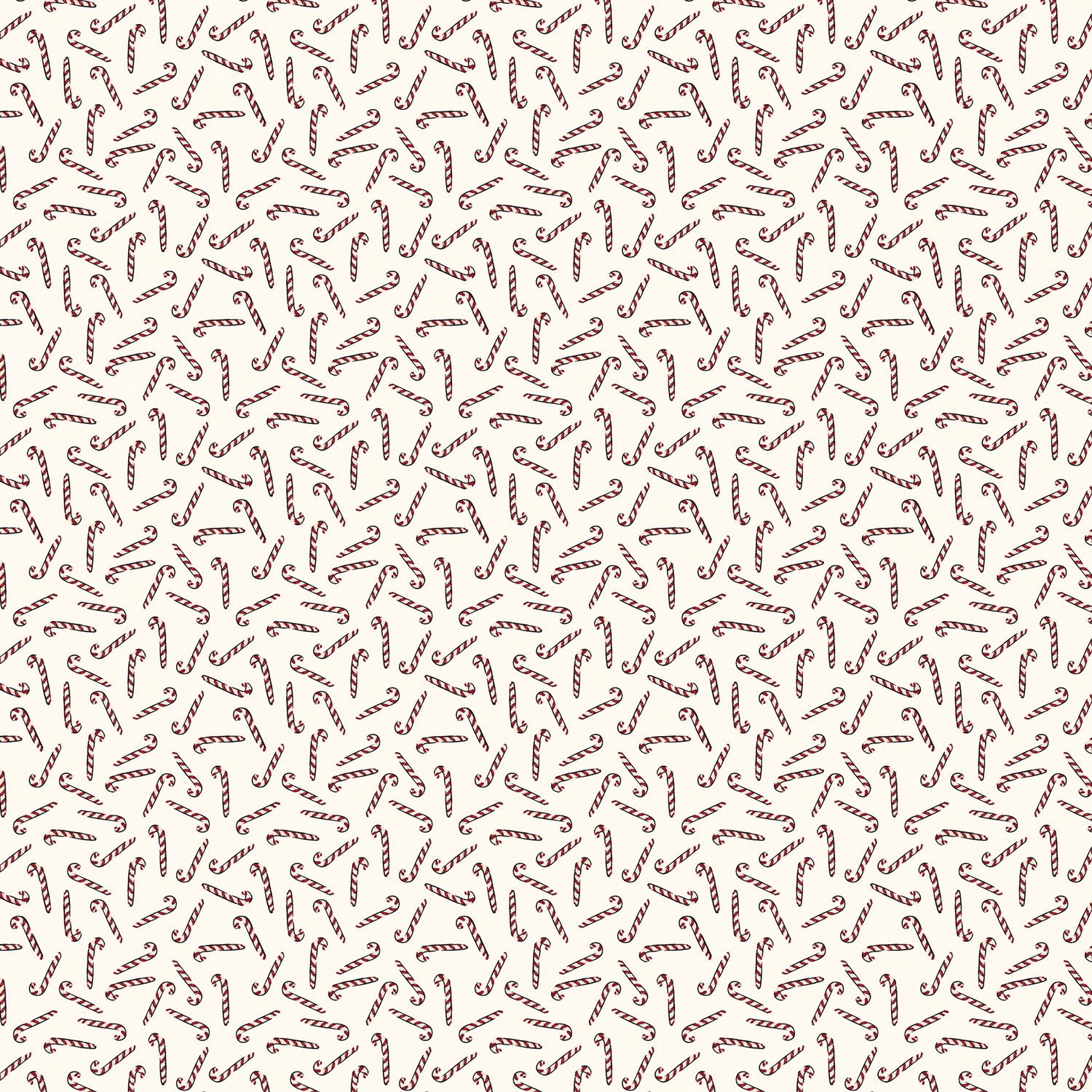 Merry All the Way - Merry All the Way Candy Canes Ivory Quilting Cotton ...
