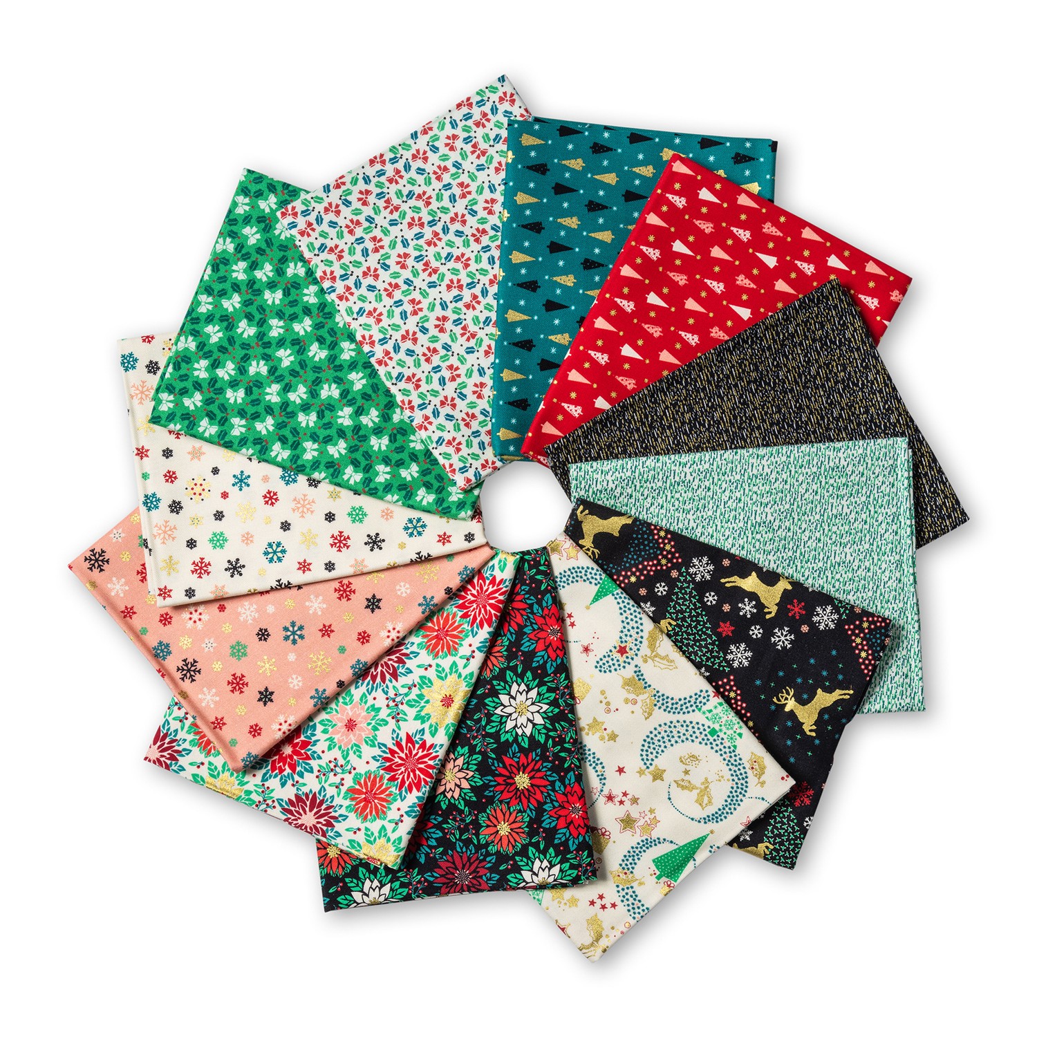 Holiday Magic - Holiday Magic Fat Quarter Sampler Quilting Cotton Fabric | ConnectingThreads.com