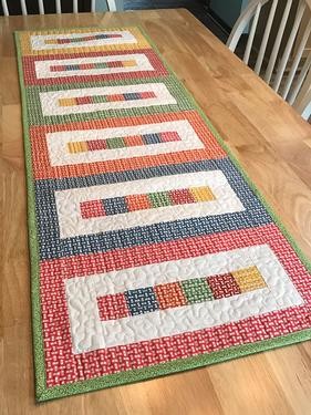 Rainbow Blocks Table Runner Pattern Download | Connecting Threads
