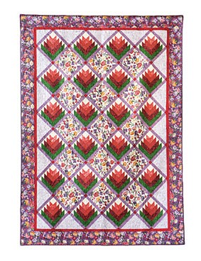 Floral Log Cabin Quilt Pattern Download | Connecting Threads