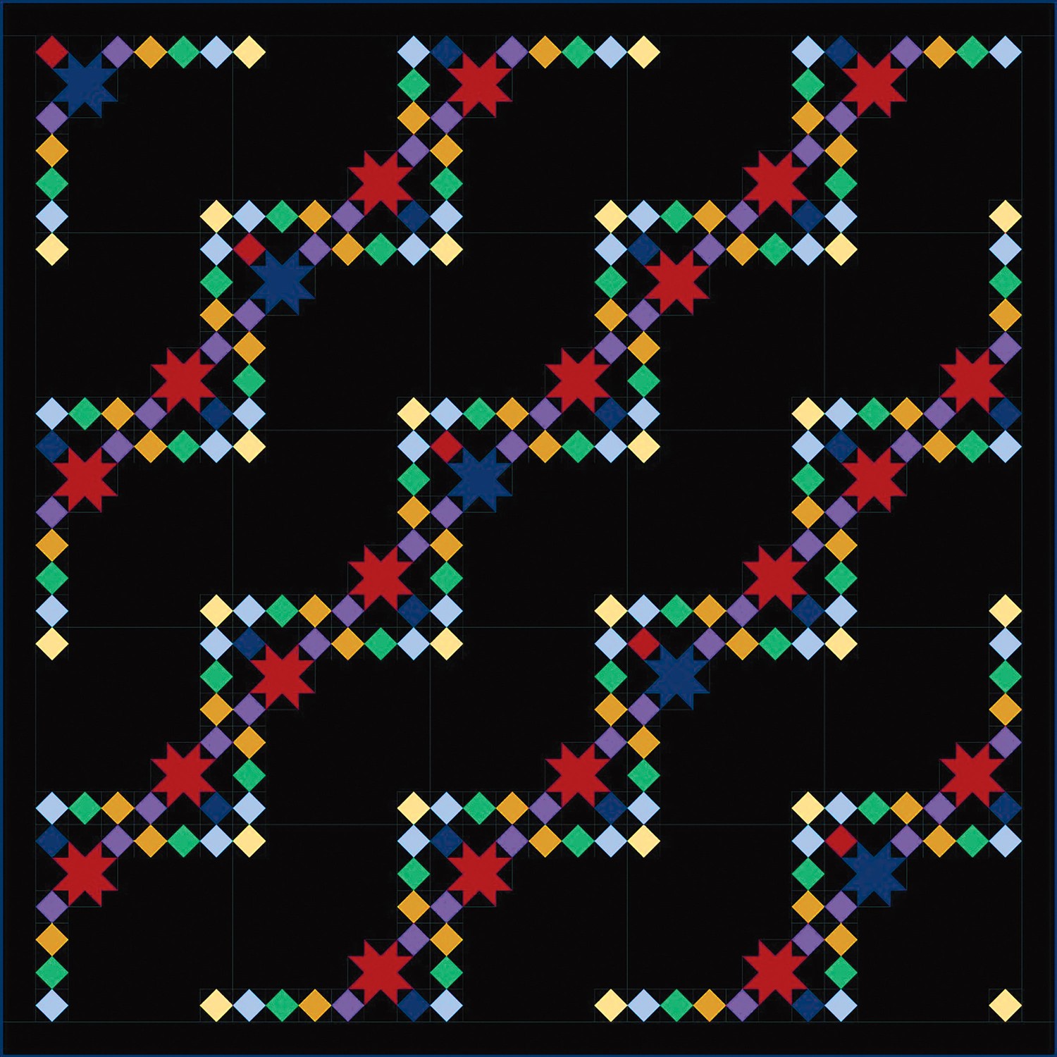 Amish Solids Galaxy of Stars Quilt Kit - Connecting Threads