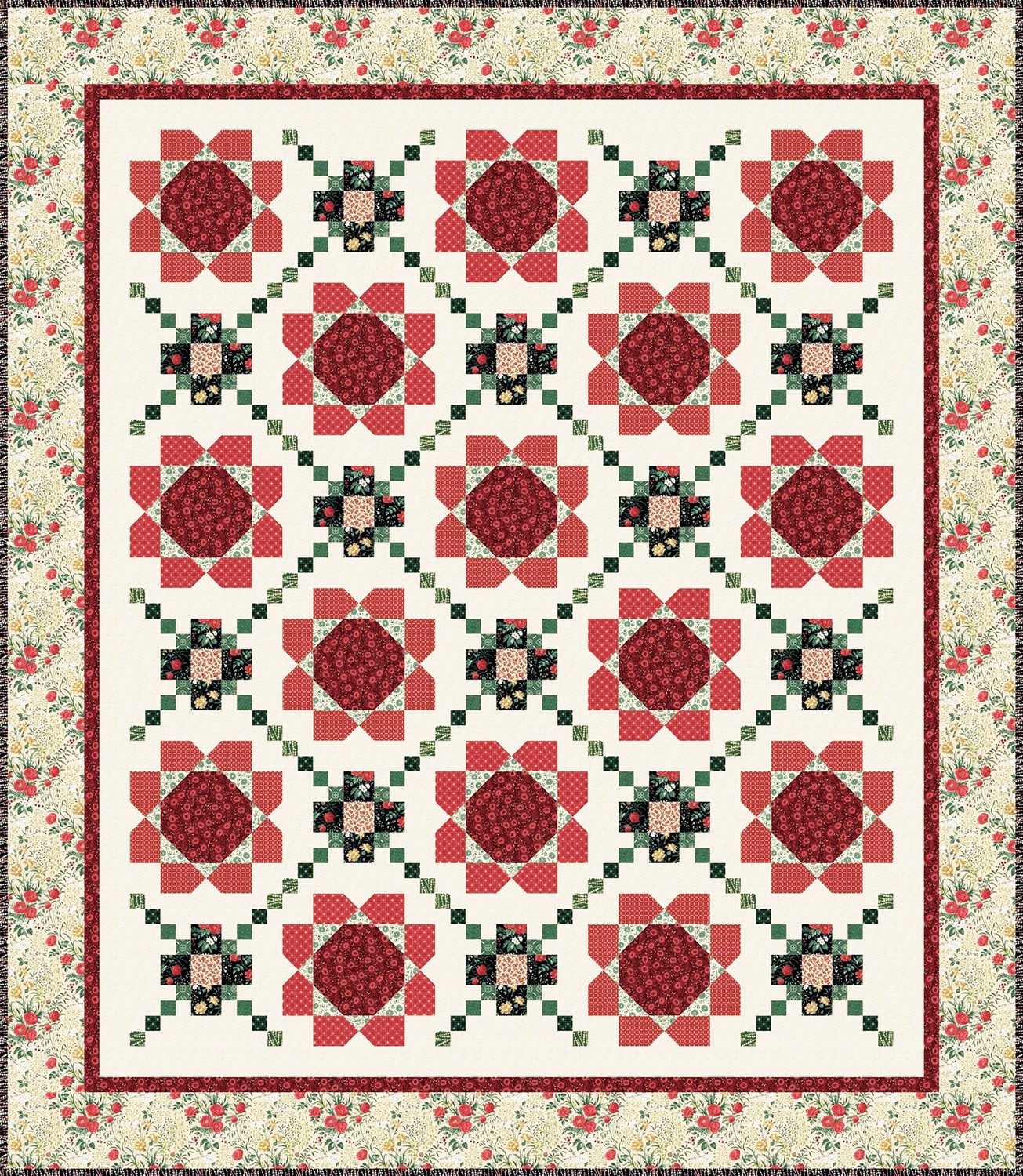 Garden Stroll Quilt Pattern by Nancy Pink Download | Connecting Threads