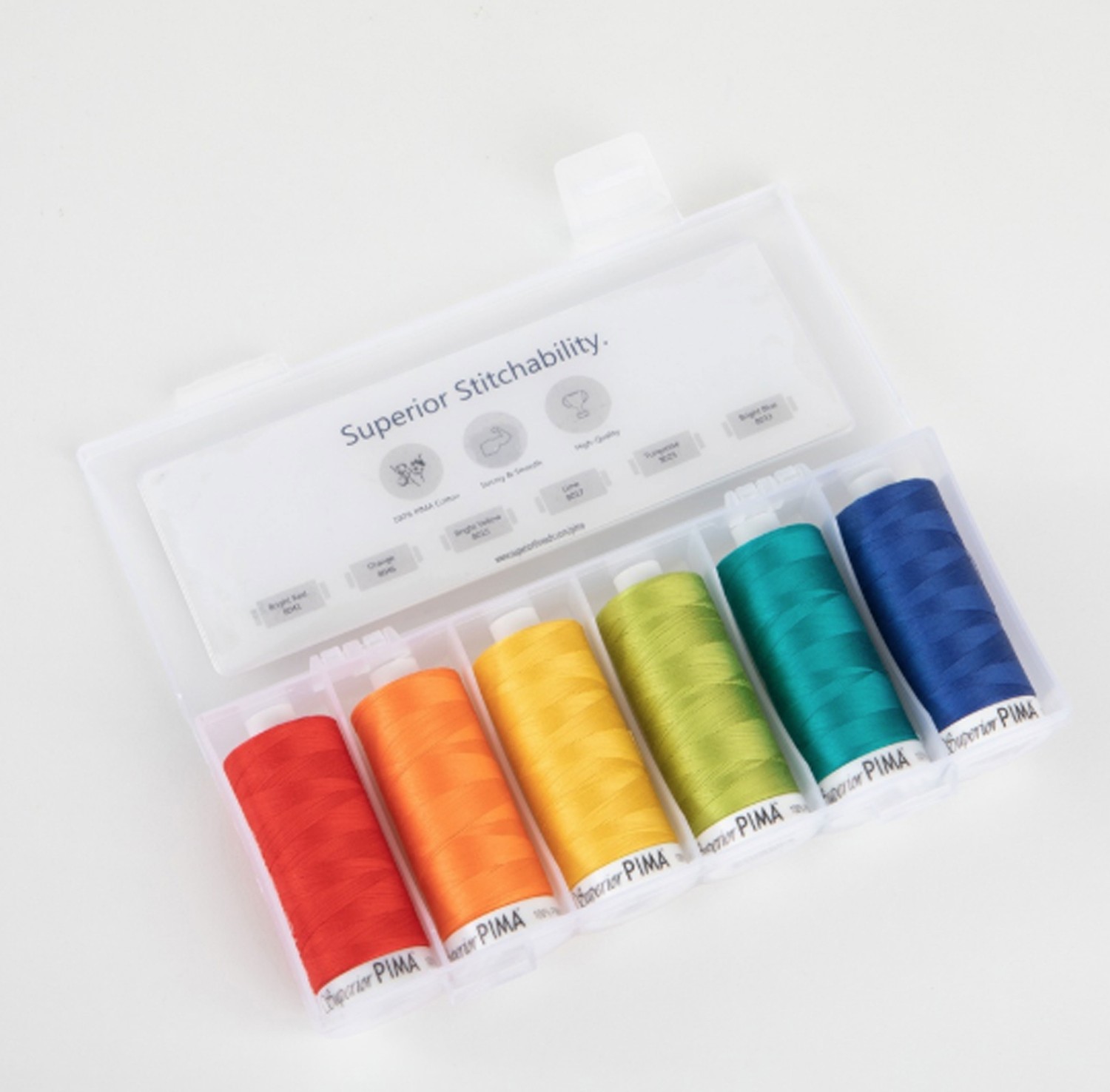 Superior PIMA 6 Pack Spool Thread Set with Case - Brights ...